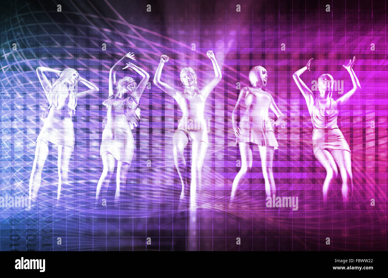 Disco Party Girls Celebrating a Special Night Out Stock Photo - Alamy