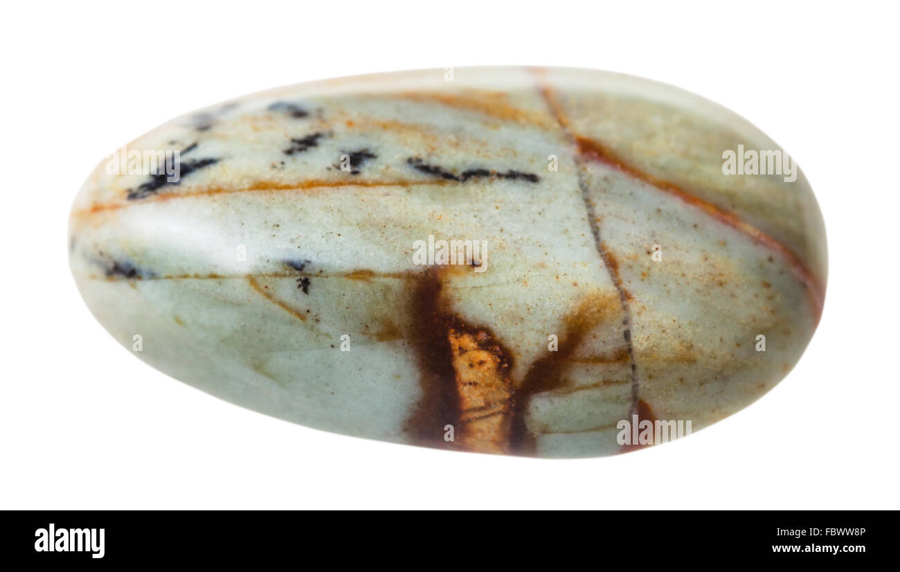 natural mineral gem stone - pebble of Jasper (China) gemstone isolated ...