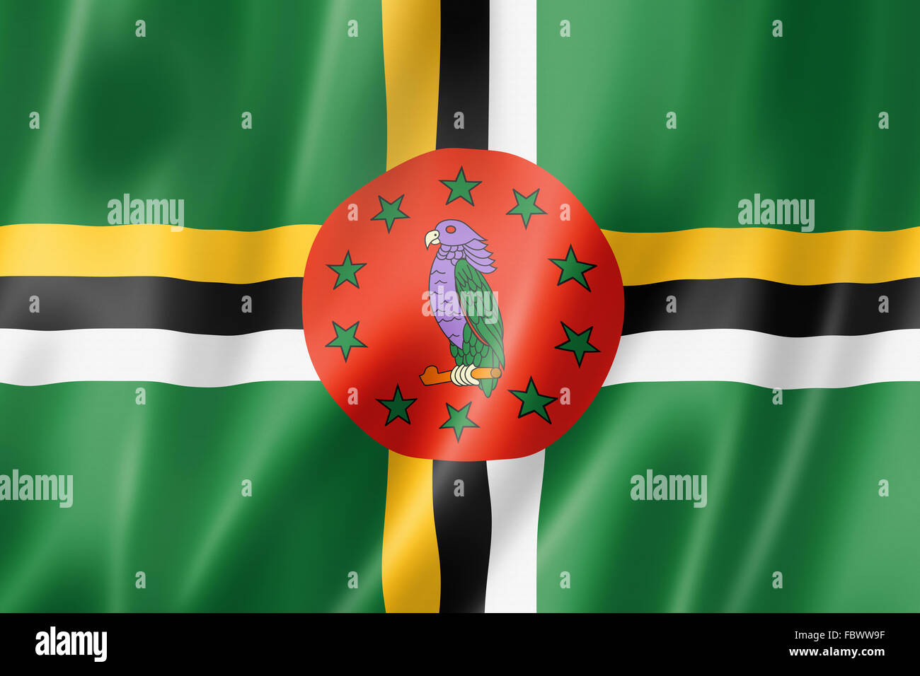 Dominica silk flag hi-res stock photography and images - Alamy