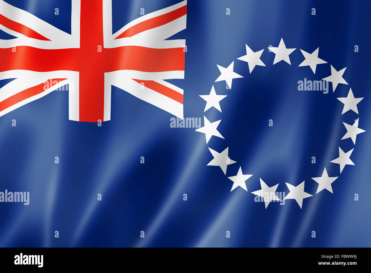 Cook Islands flag Stock Photo - Alamy