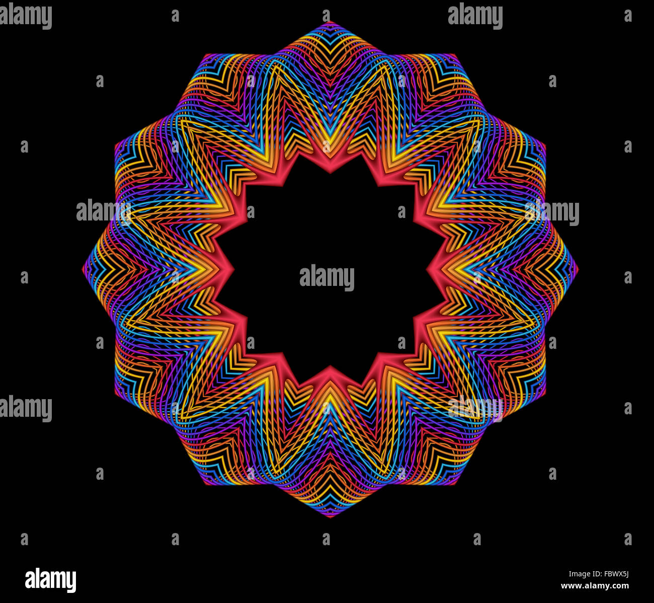 Psychedelic Kaleidoscope Spirograph Motif Stock Photo - Alamy