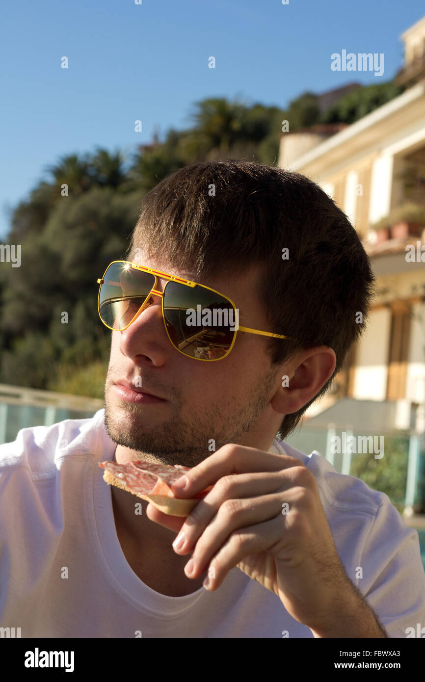 Attractive young man breakfast hi-res stock photography and images - Alamy