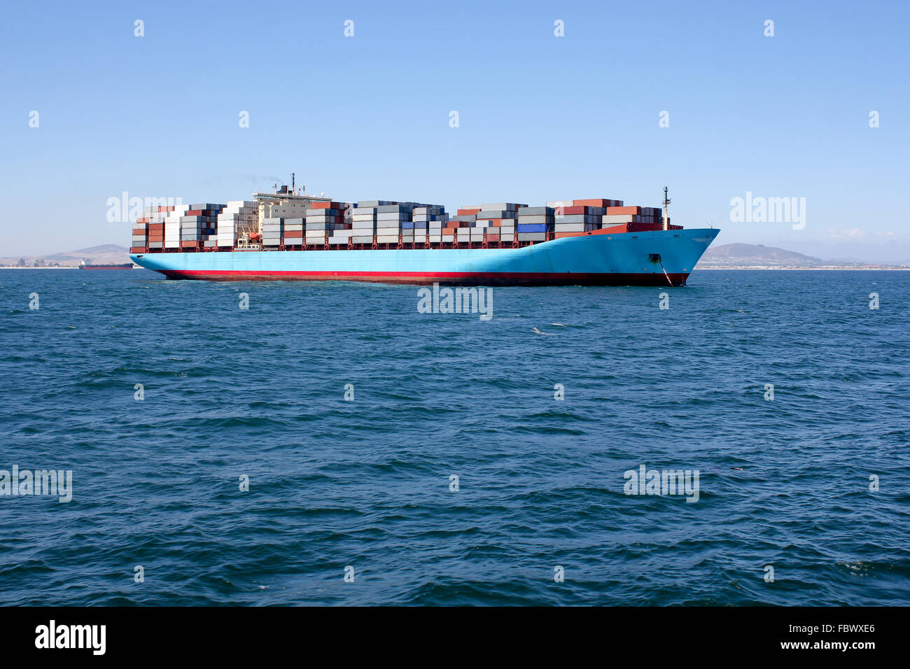 Container Ship on sea Stock Photo - Alamy