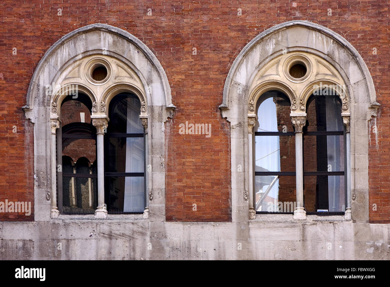 brown and window reflex in milan Stock Photo - Alamy