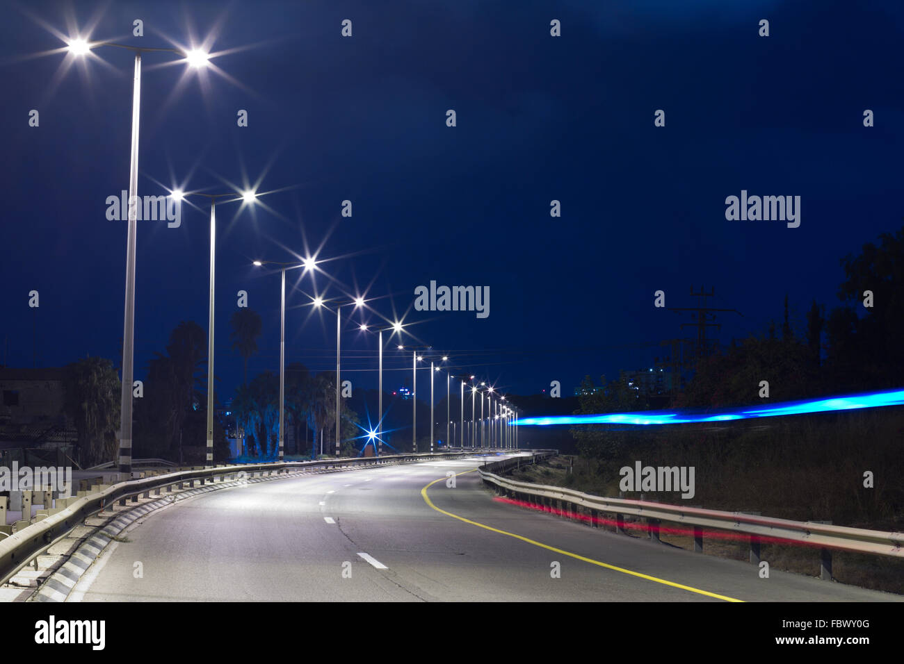 Highway at night Stock Photo - Alamy