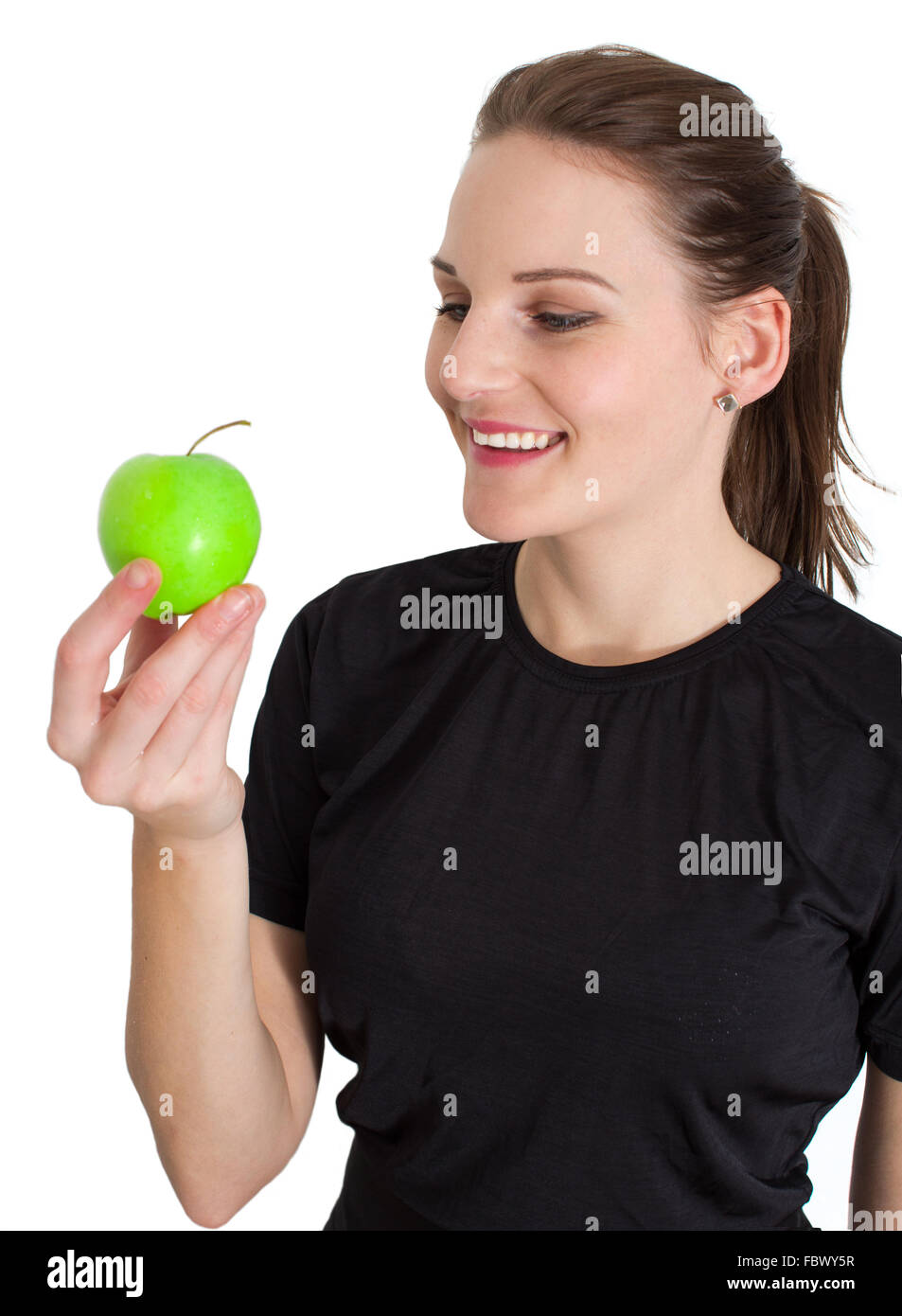 Giving green apple hi-res stock photography and images - Alamy