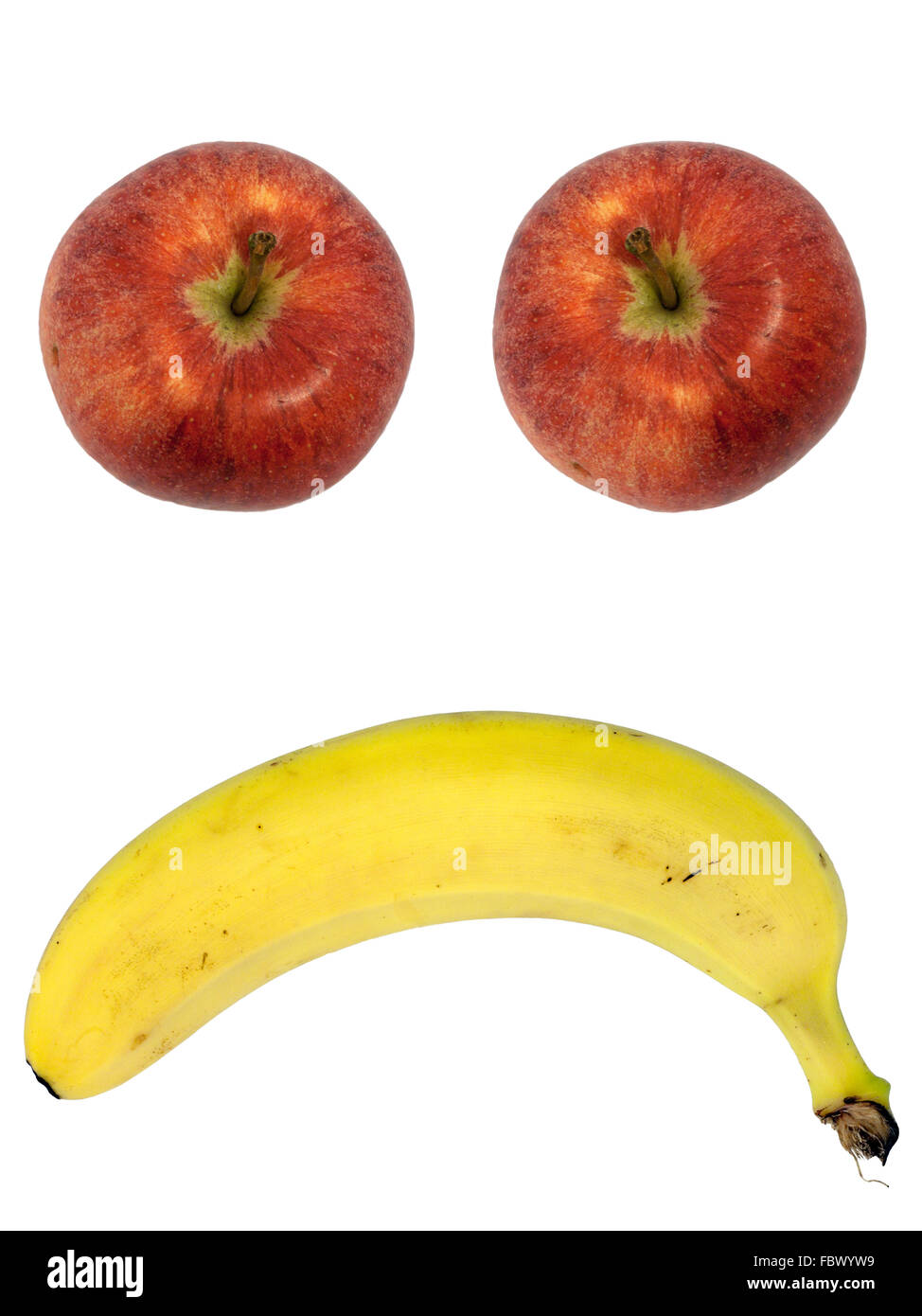 Unhappy Fruit Face - Apple Stock Photo - Alamy