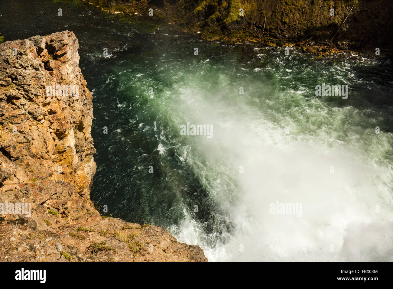 Rapids and cliffs above Upper Falls of the Yellowstone River in ...