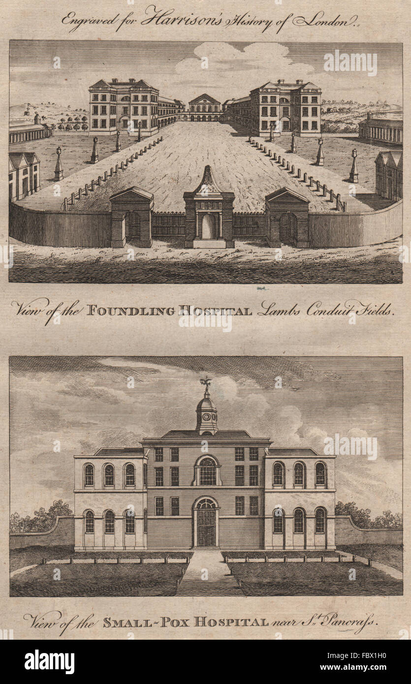 Foundling Hospital, Coram Fields. Smallpox Hospital, St. Pancras ...