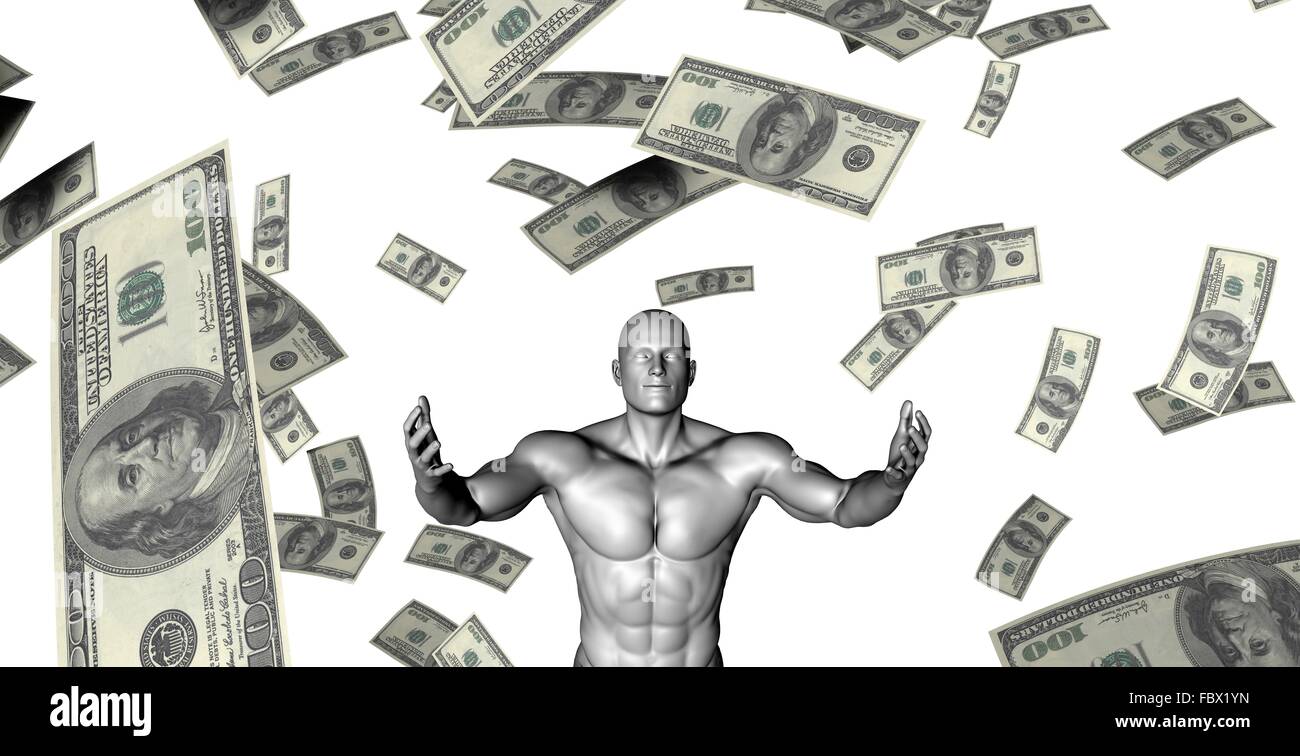 Black man catching money falling hi-res stock photography and images ...