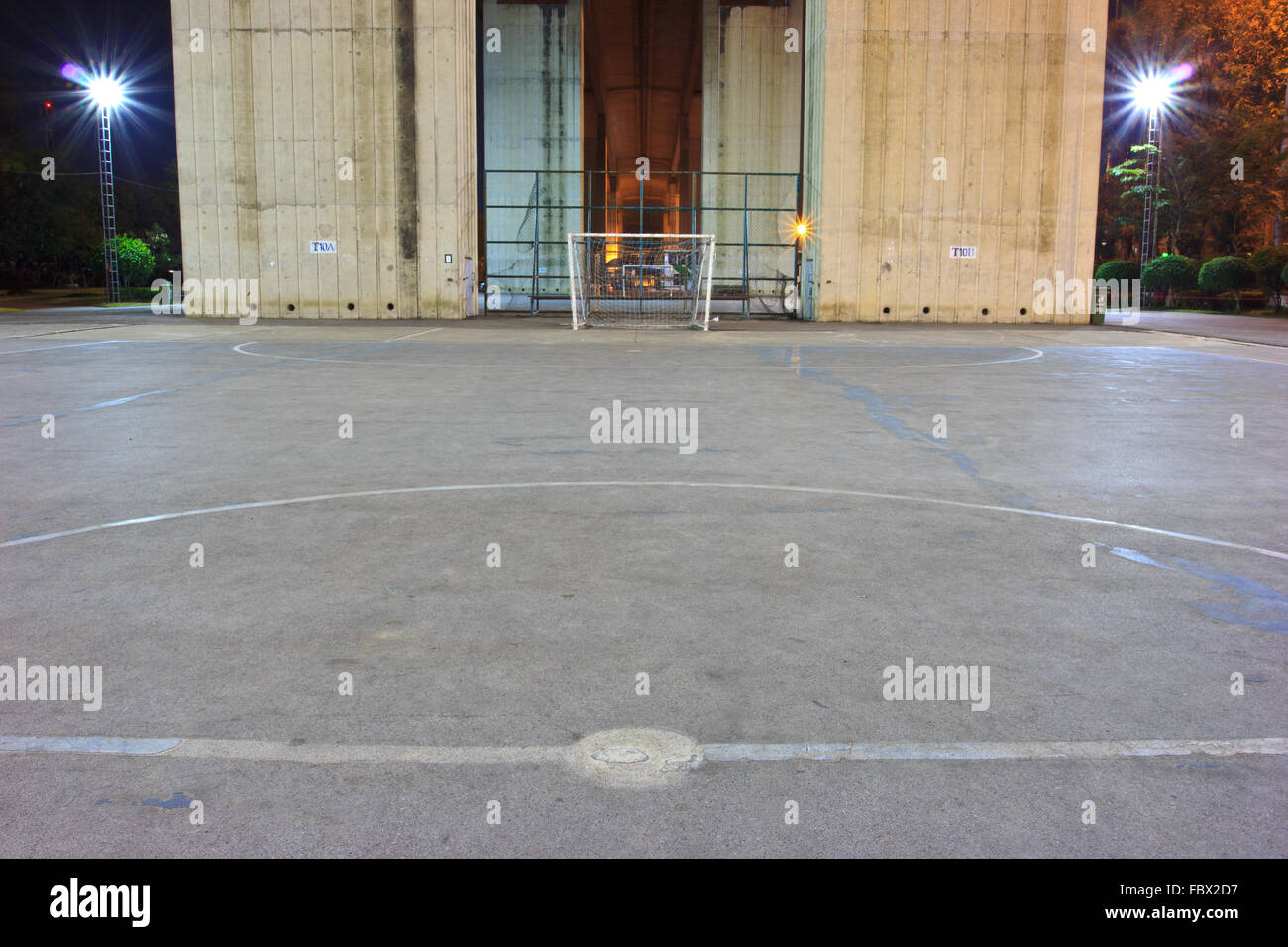 goal on stone soccer field4 Stock Photo - Alamy