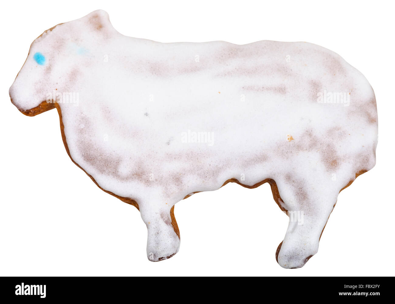 homemade Christmas festive glazed gingerbread cookie - sheep figure ...