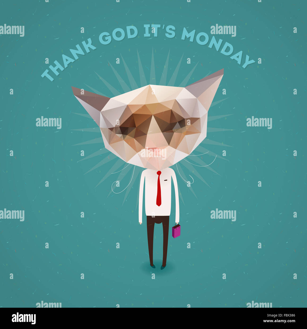 Funny sad cat - thank Got it's monday Stock Photo - Alamy