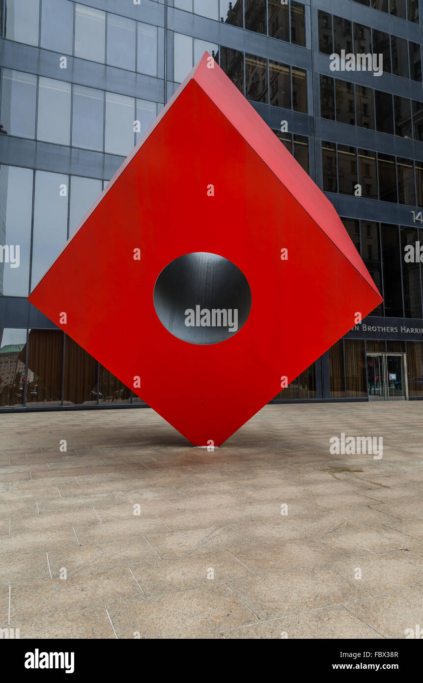 Red Cube, New York Stock Photo - Alamy
