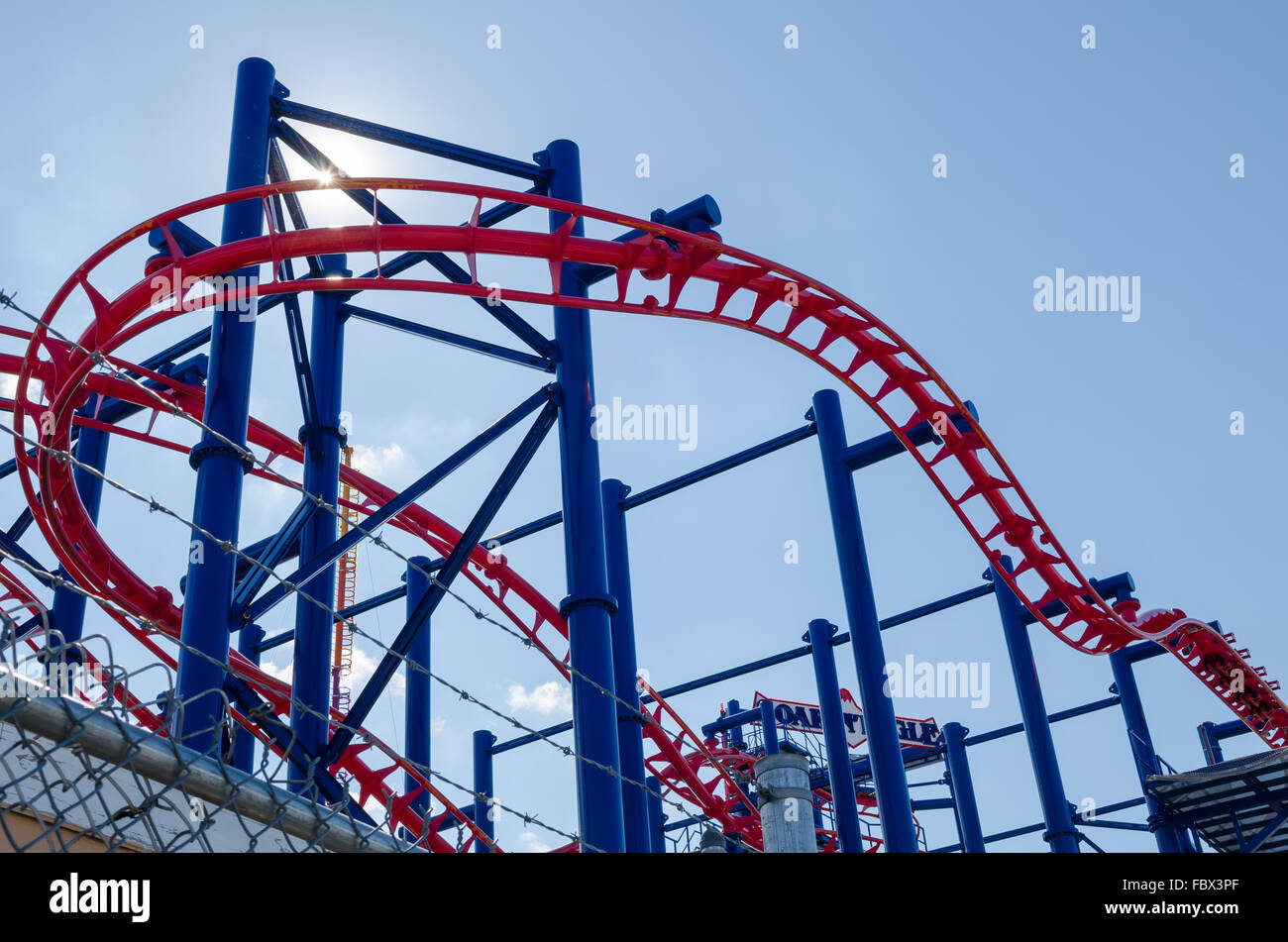 Red rollercoaster hi-res stock photography and images - Alamy