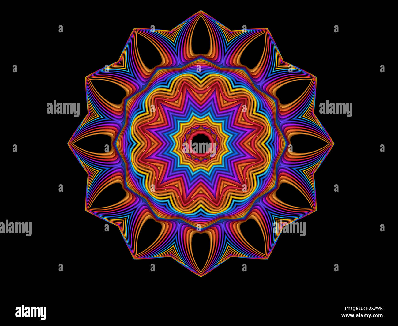 Psychedelic Kaleidoscope Spirograph Motifs Stock Photo - Alamy