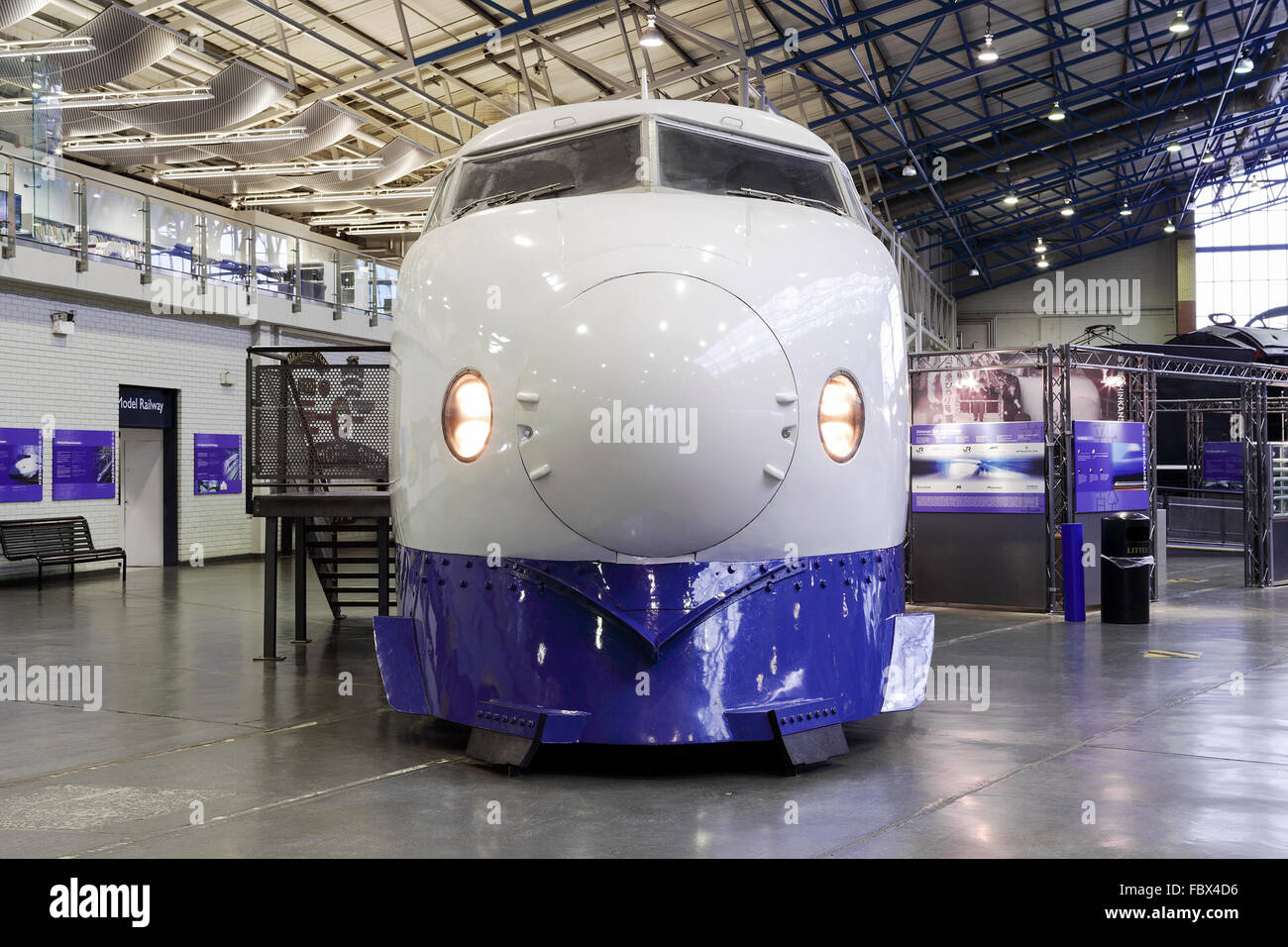 Frontal aspect of Shinkansen Bullet Train on view at National Railway ...