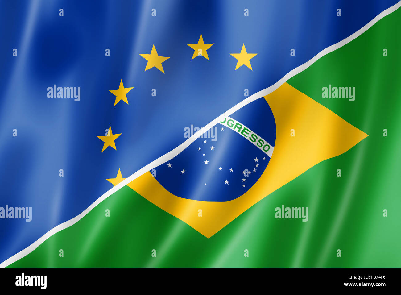 Europe and Brazil flag Stock Photo - Alamy