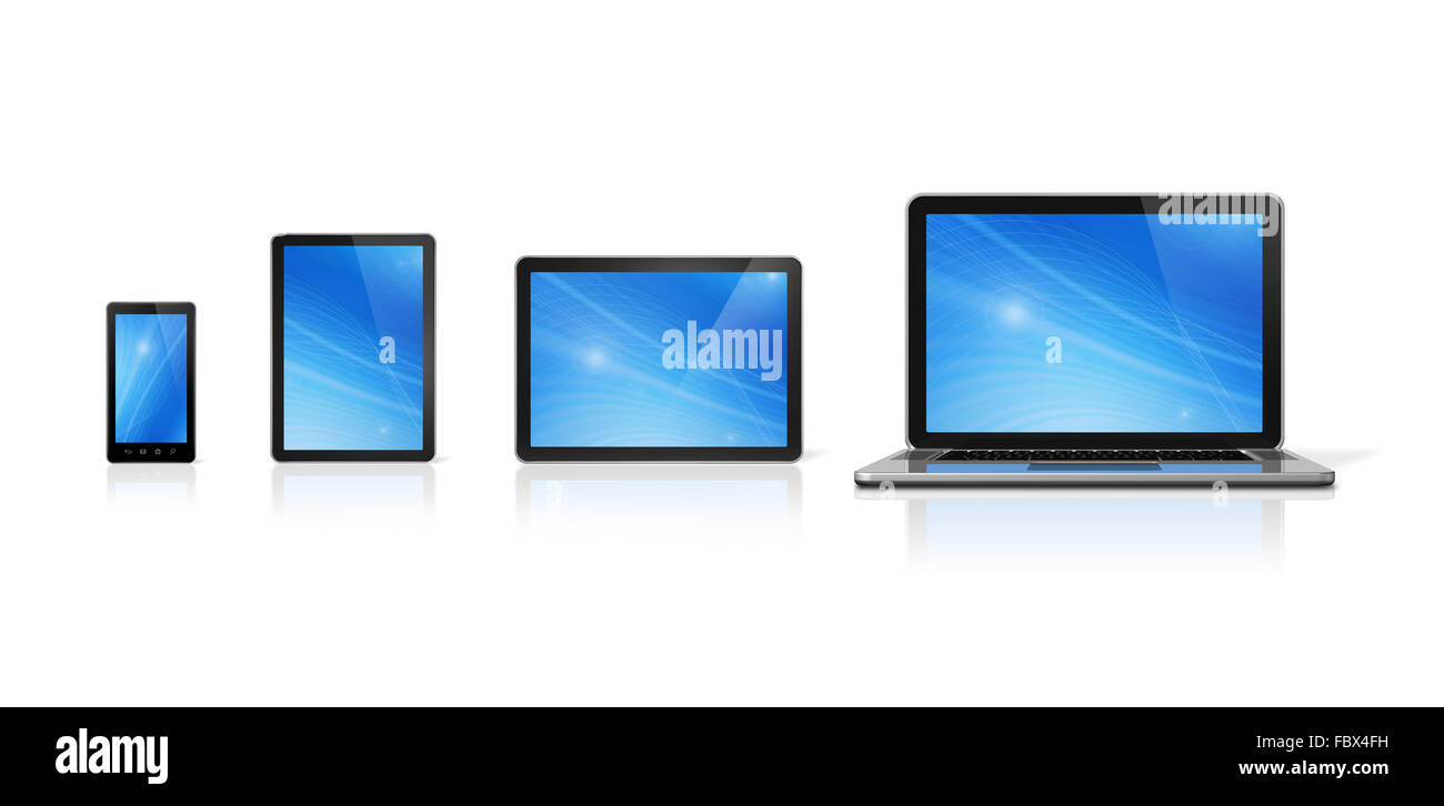Laptop, mobile phone and digital tablet pc Stock Photo - Alamy