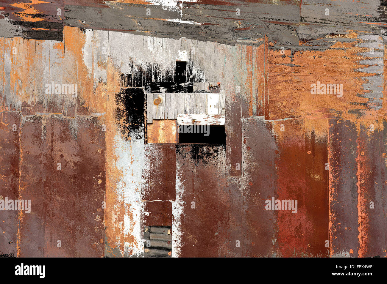 Peeling paint on rusted metal surface Stock Photo - Alamy