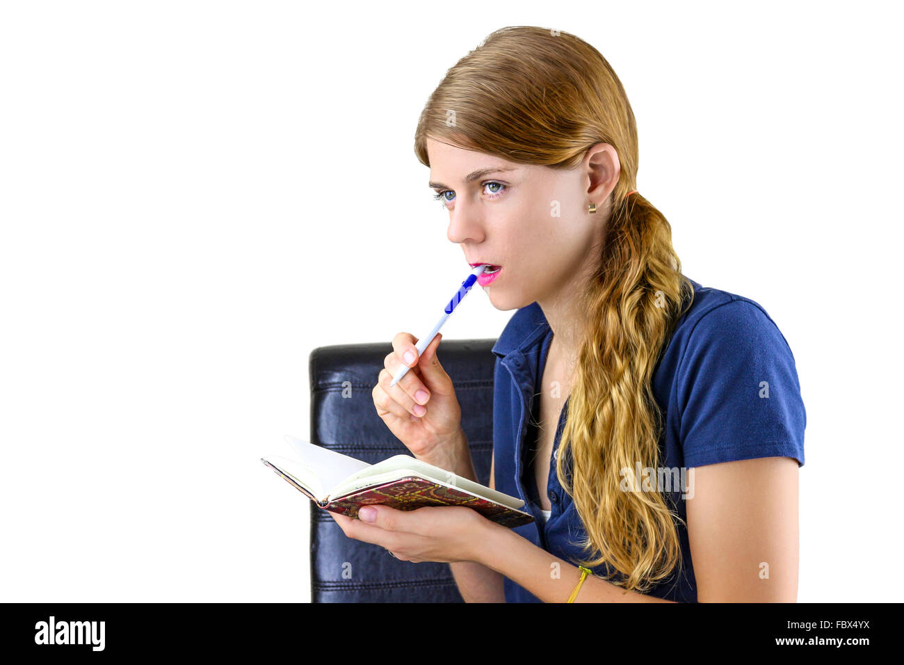 Woman list thinking hi-res stock photography and images - Alamy