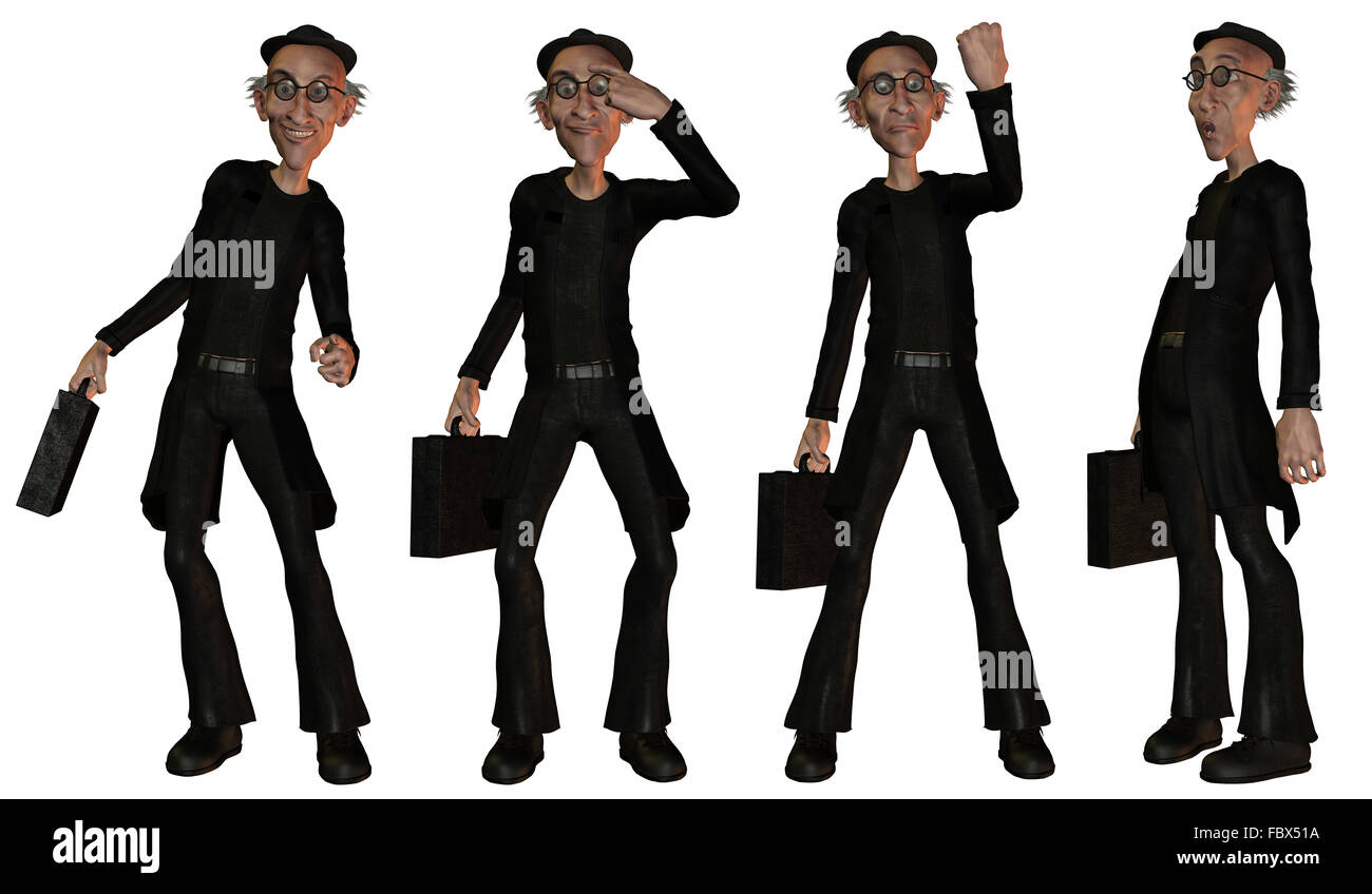 Illustration of businessman various poses Stock Photo - Alamy