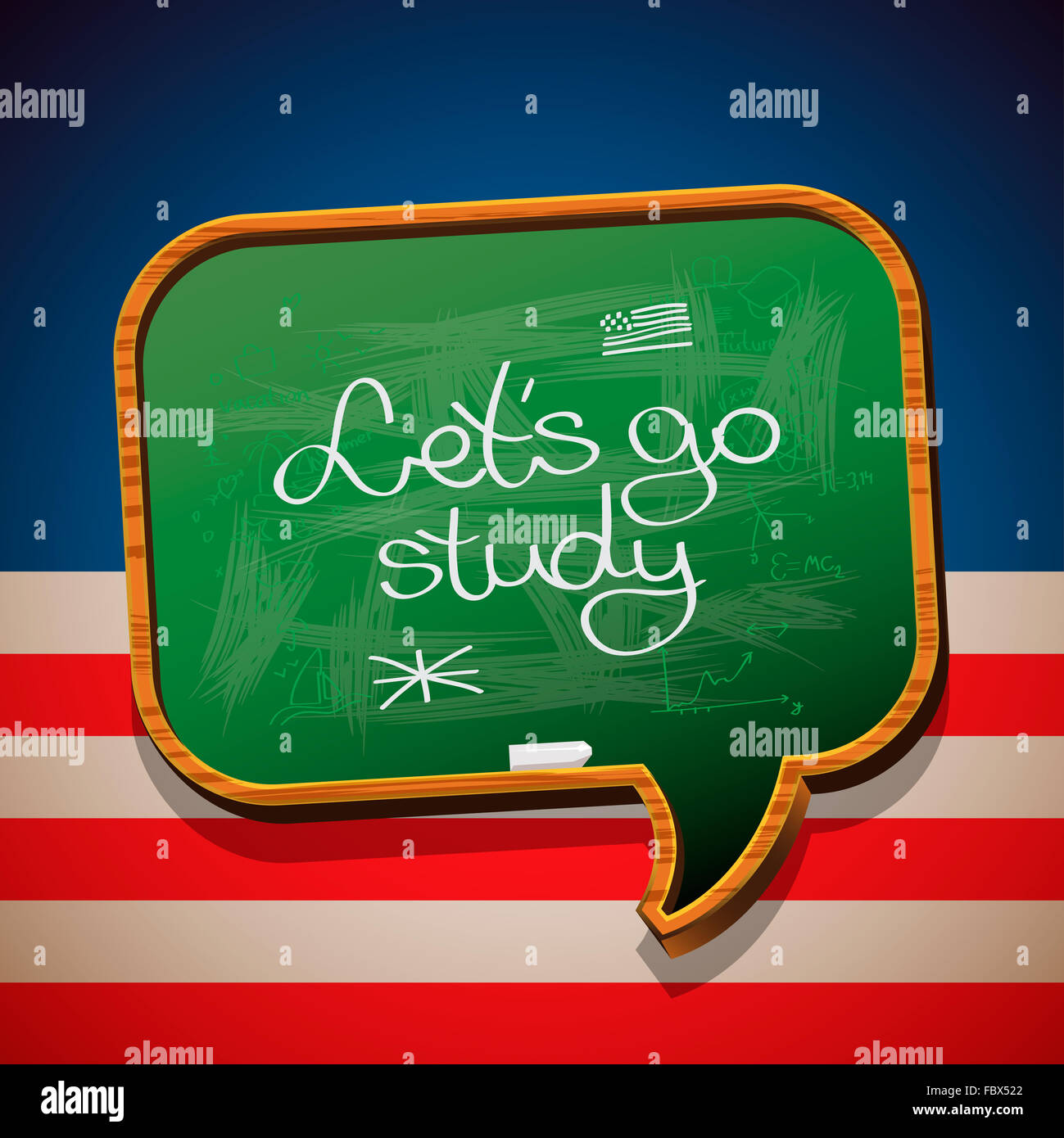 Let's go study - handwritten on blackboard Stock Photo - Alamy