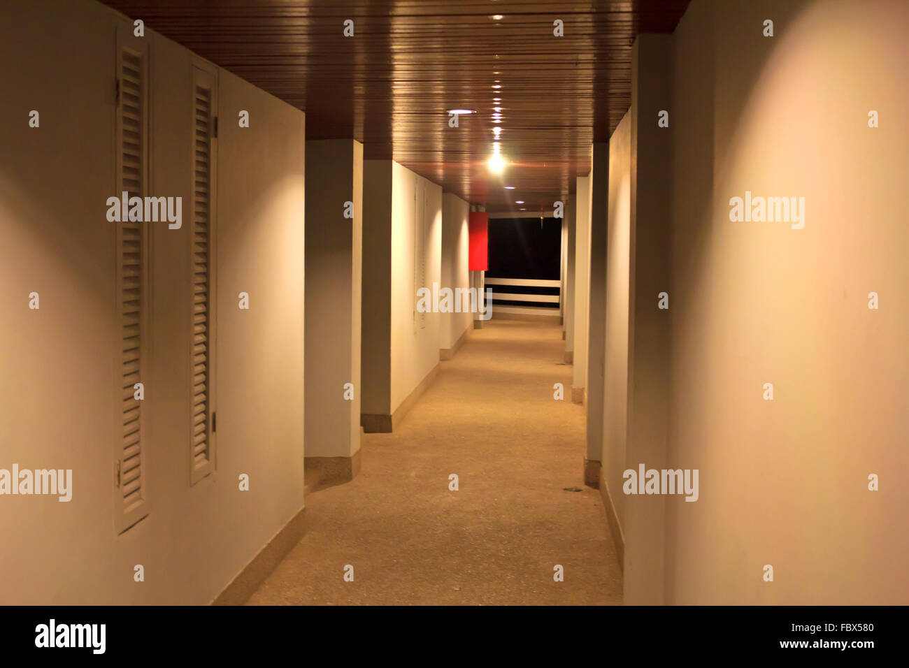 Night hotel corridor Stock Photo - Alamy