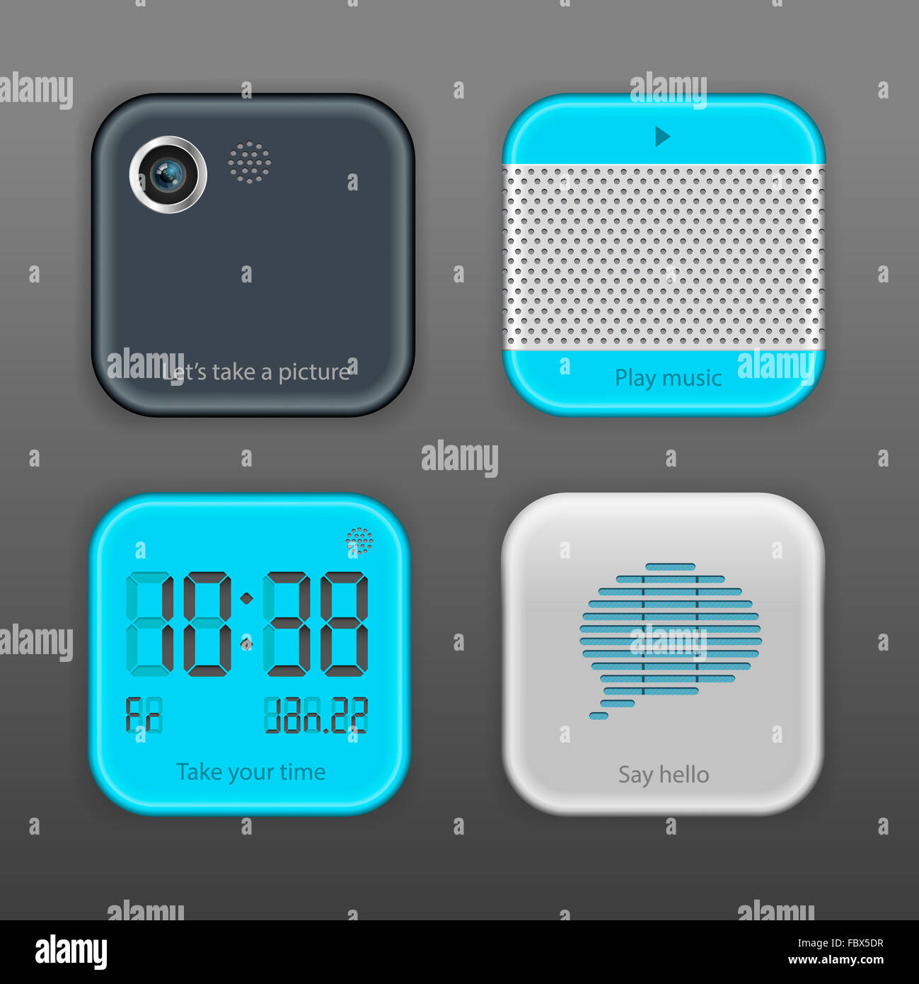 Vector App Icon Set Stock Photo - Alamy