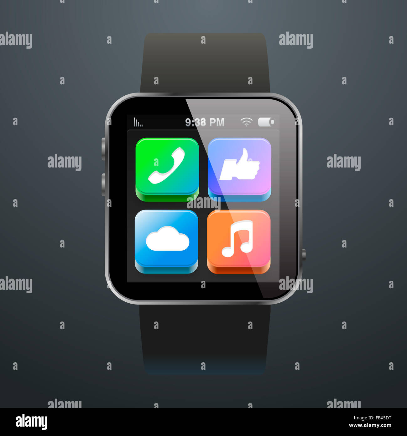 Modern watch with App Icons Stock Photo - Alamy