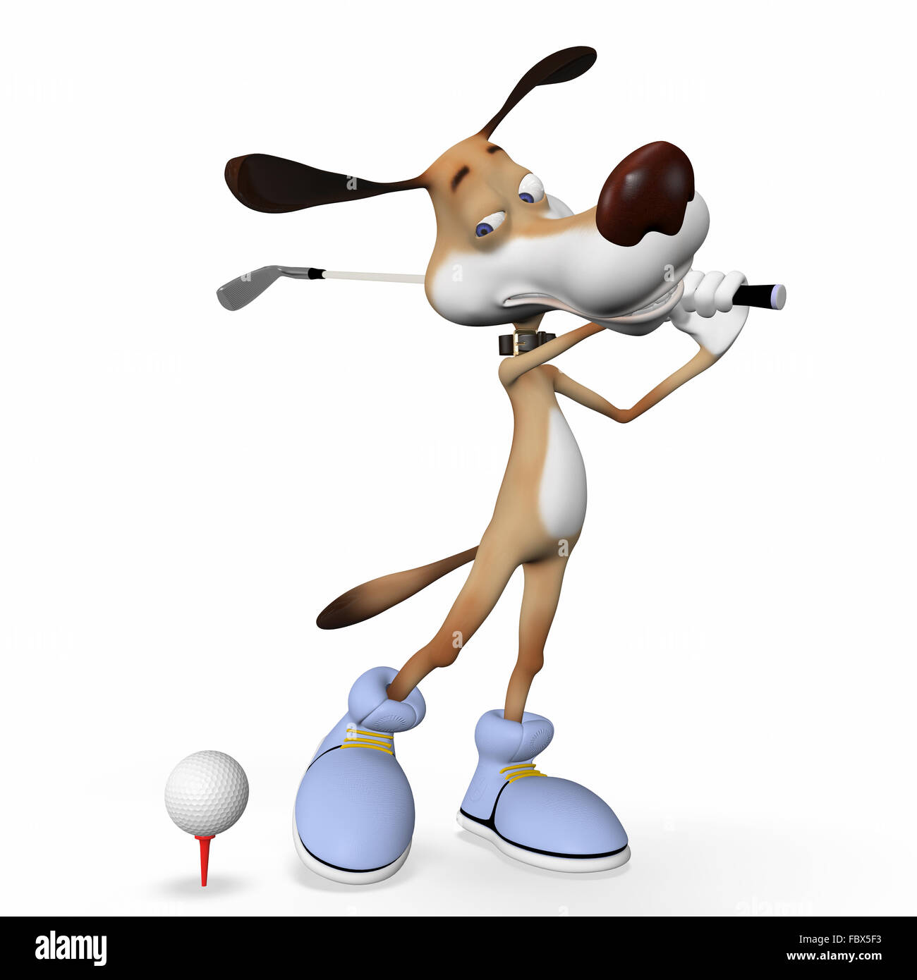 Dog playing golf Stock Photo - Alamy