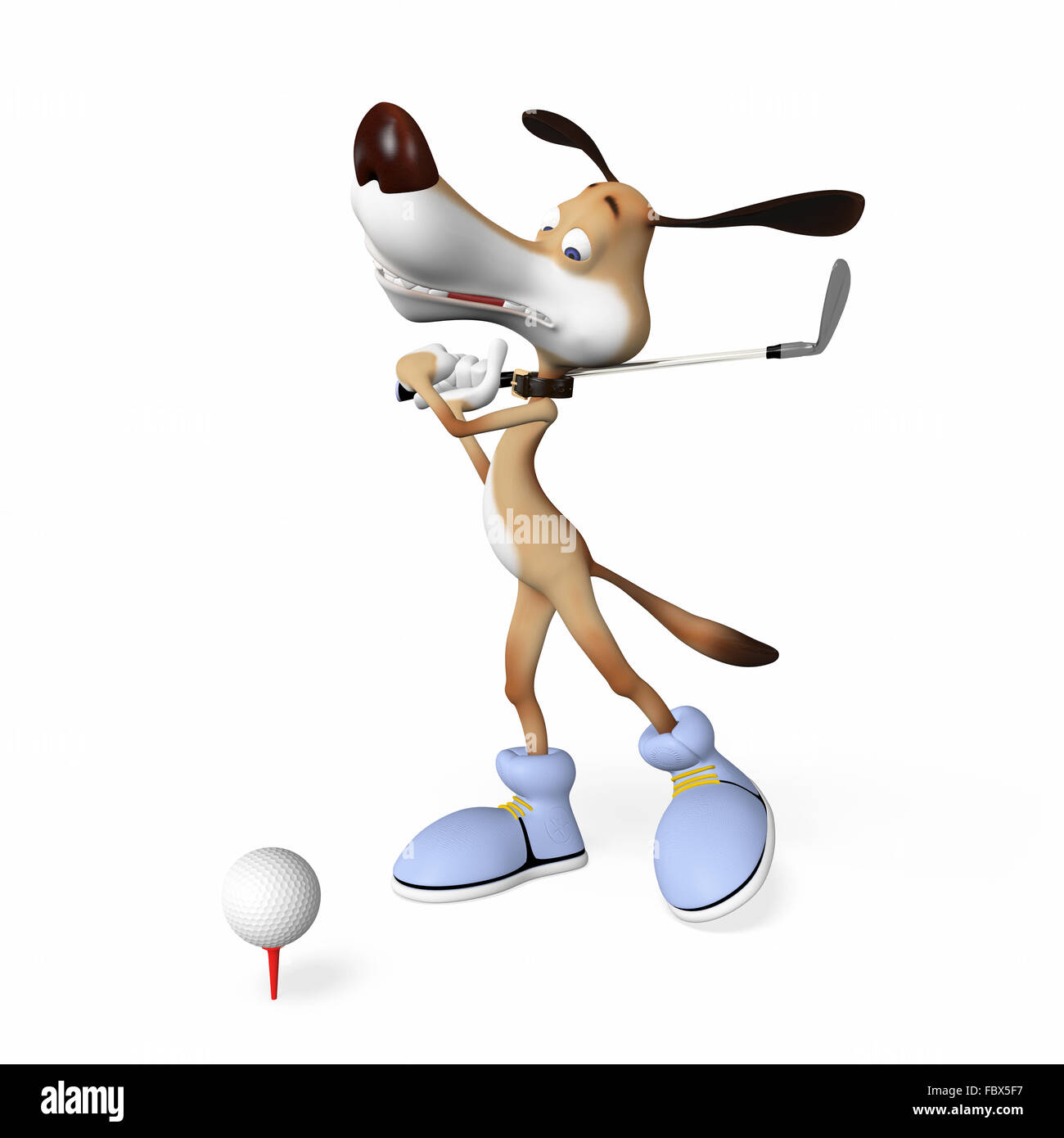 Dog playing golf Stock Photo - Alamy