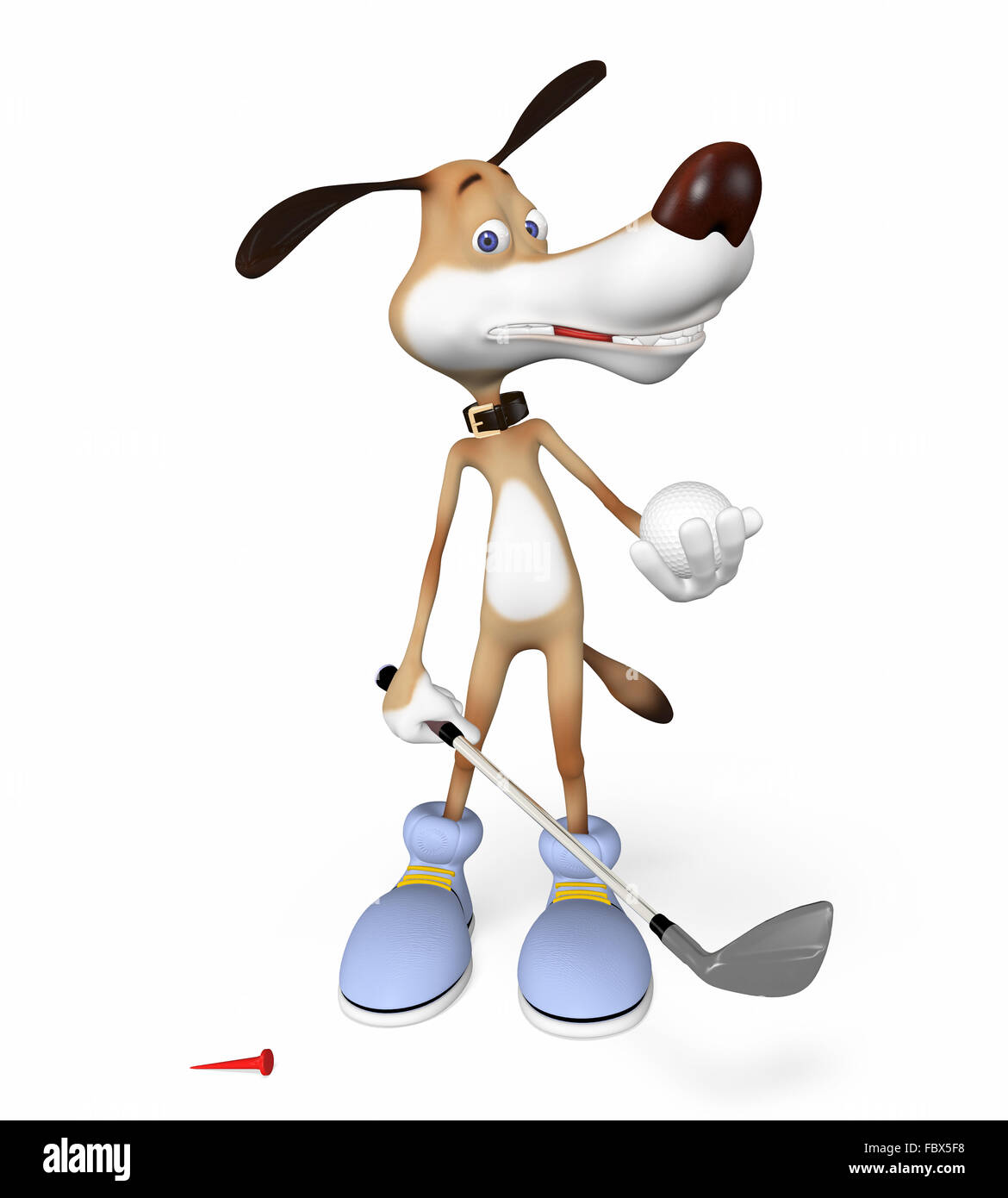 Dog playing golf Stock Photo - Alamy