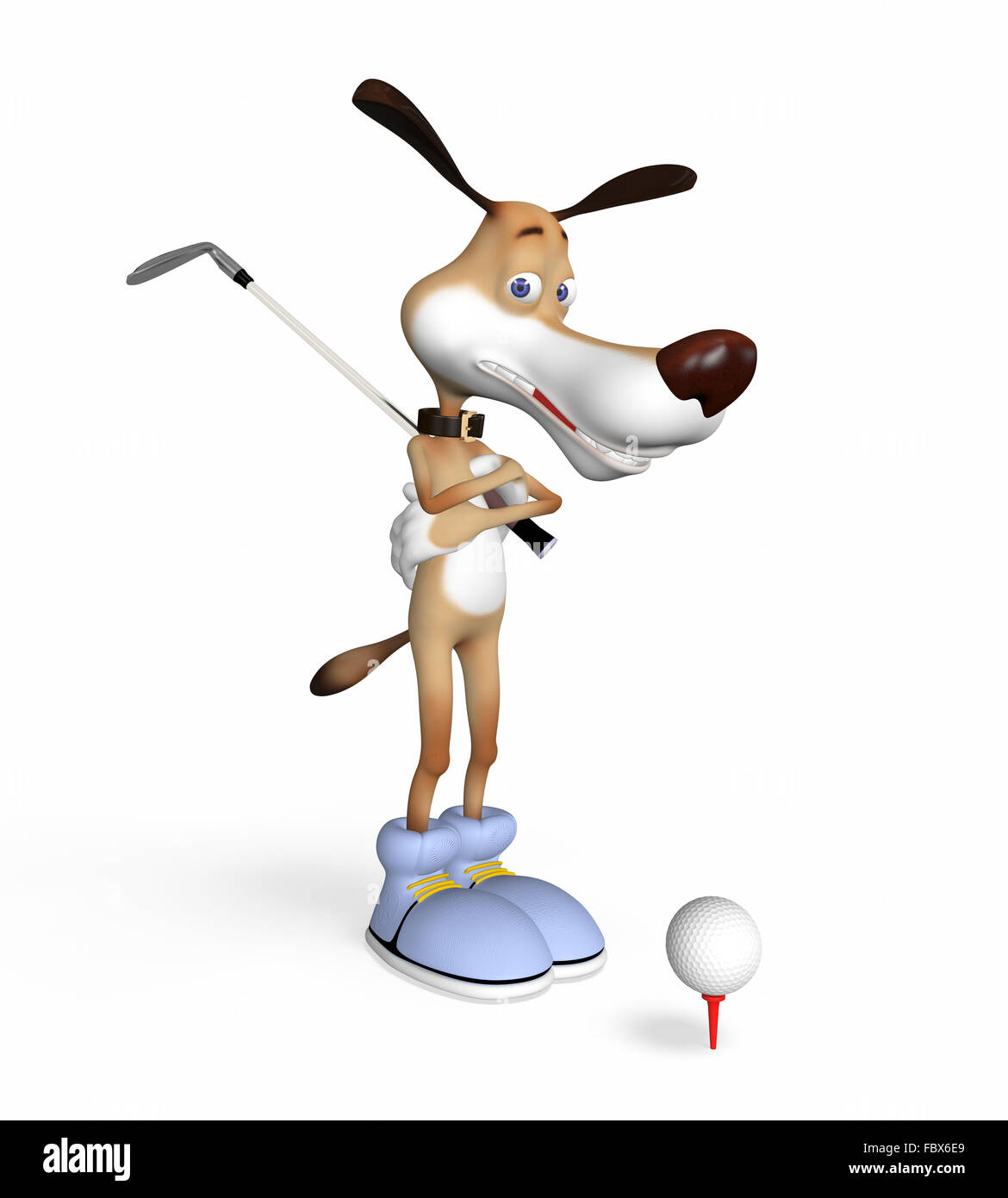 Dog playing golf Stock Photo - Alamy