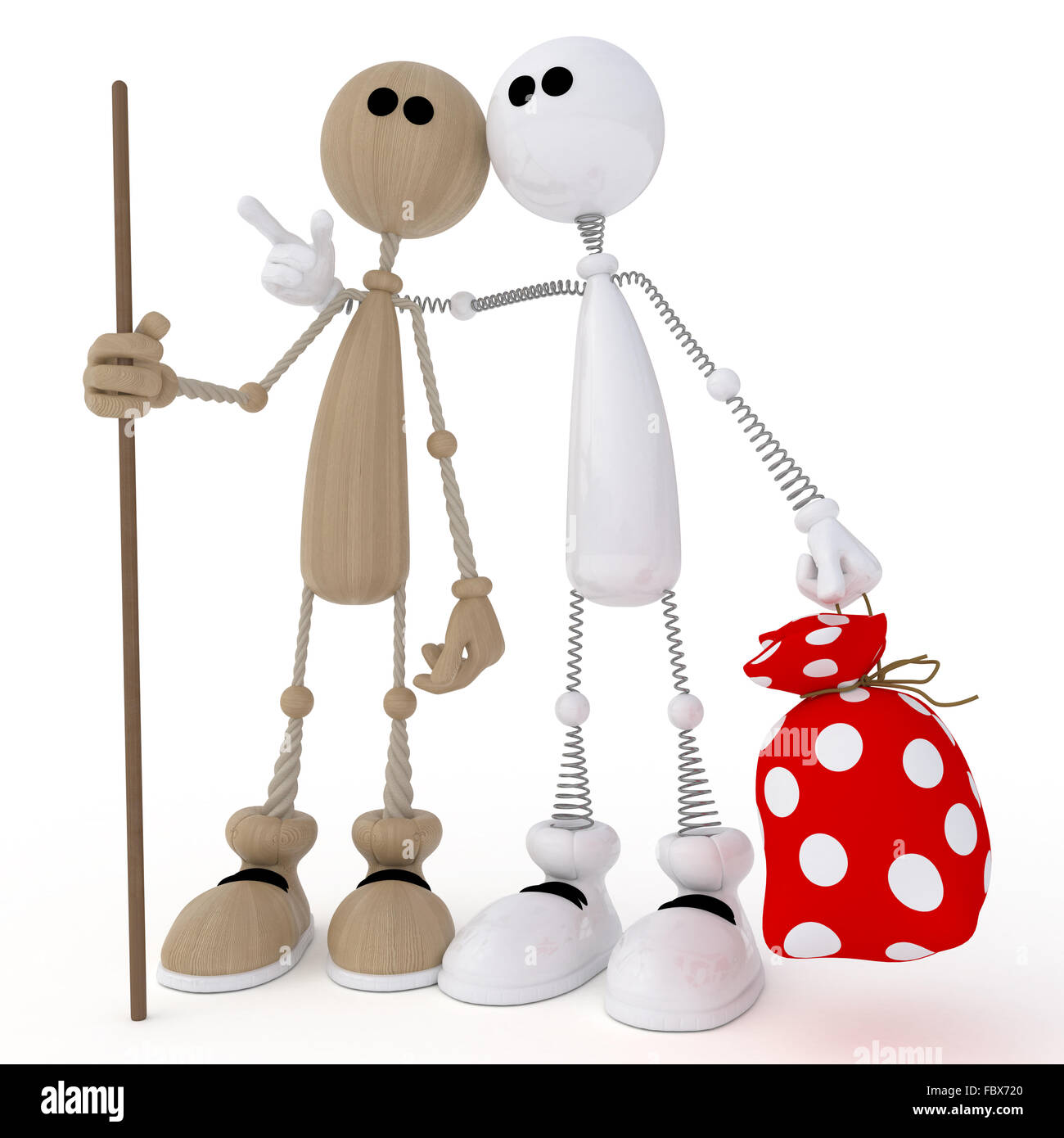 3d little men friends Stock Photo - Alamy