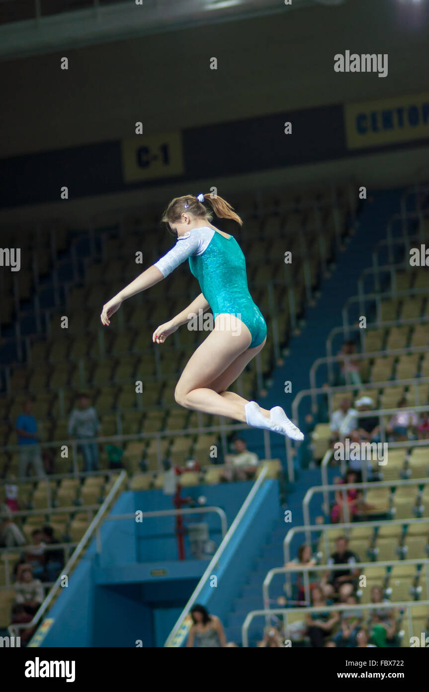 Trampolining Championship of women Stock Photo - Alamy