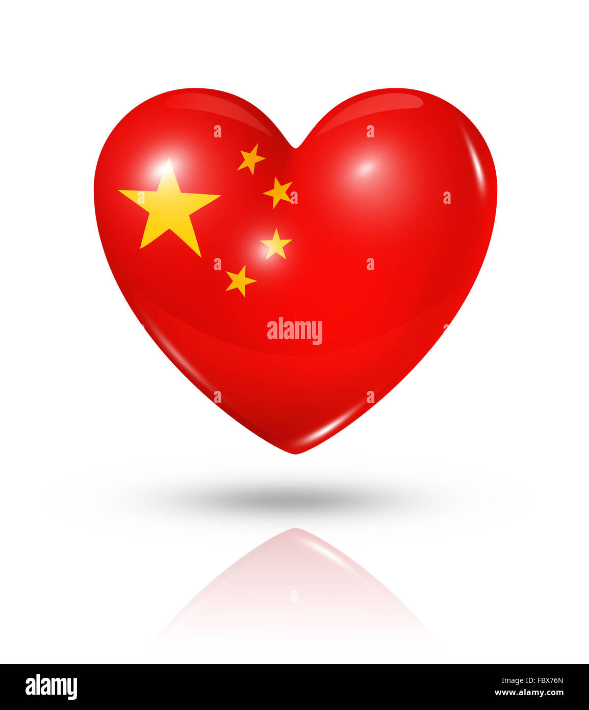 Love China, heart flag icon Stock Photo - Alamy