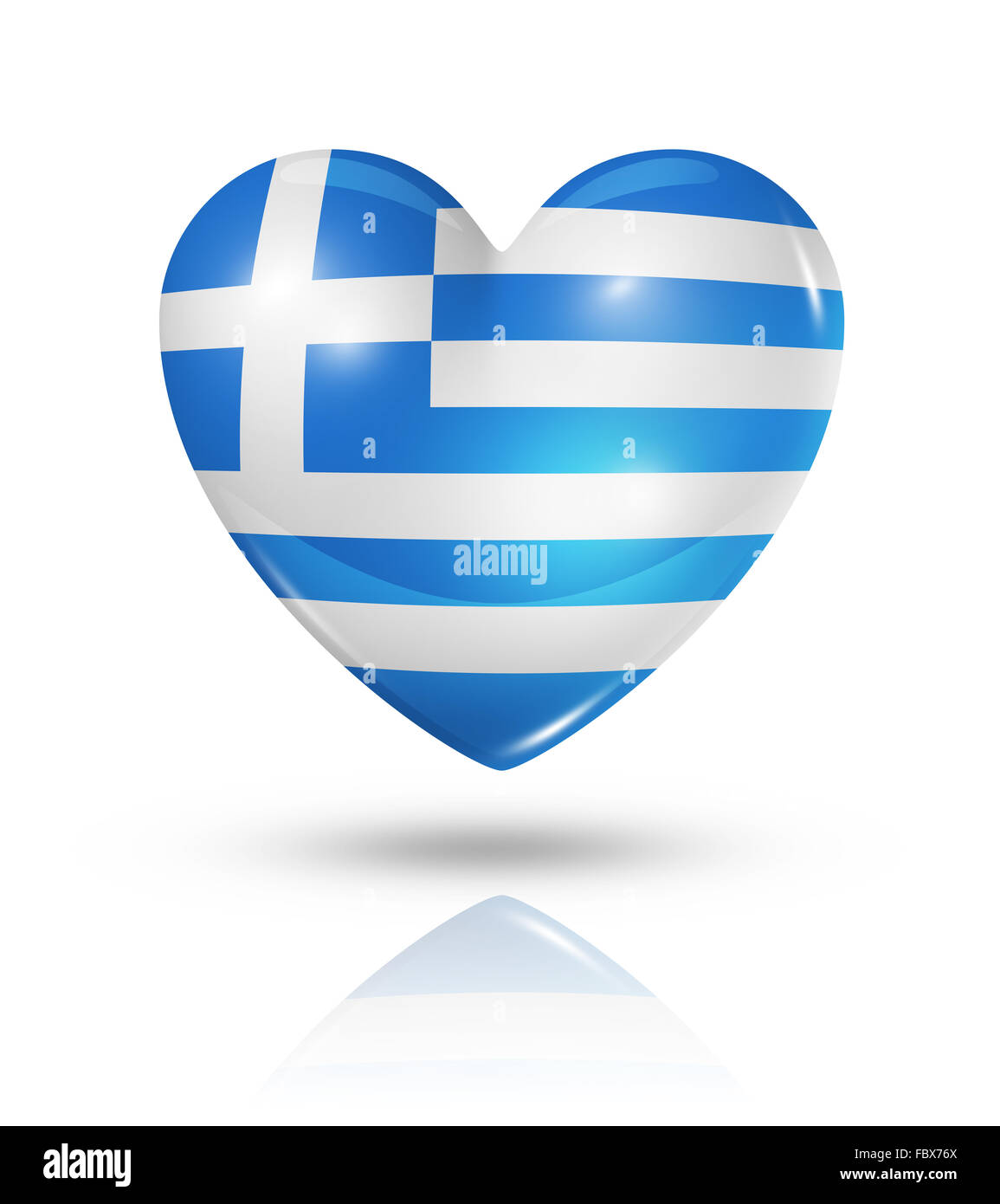 Love Greece, heart flag icon Stock Photo - Alamy