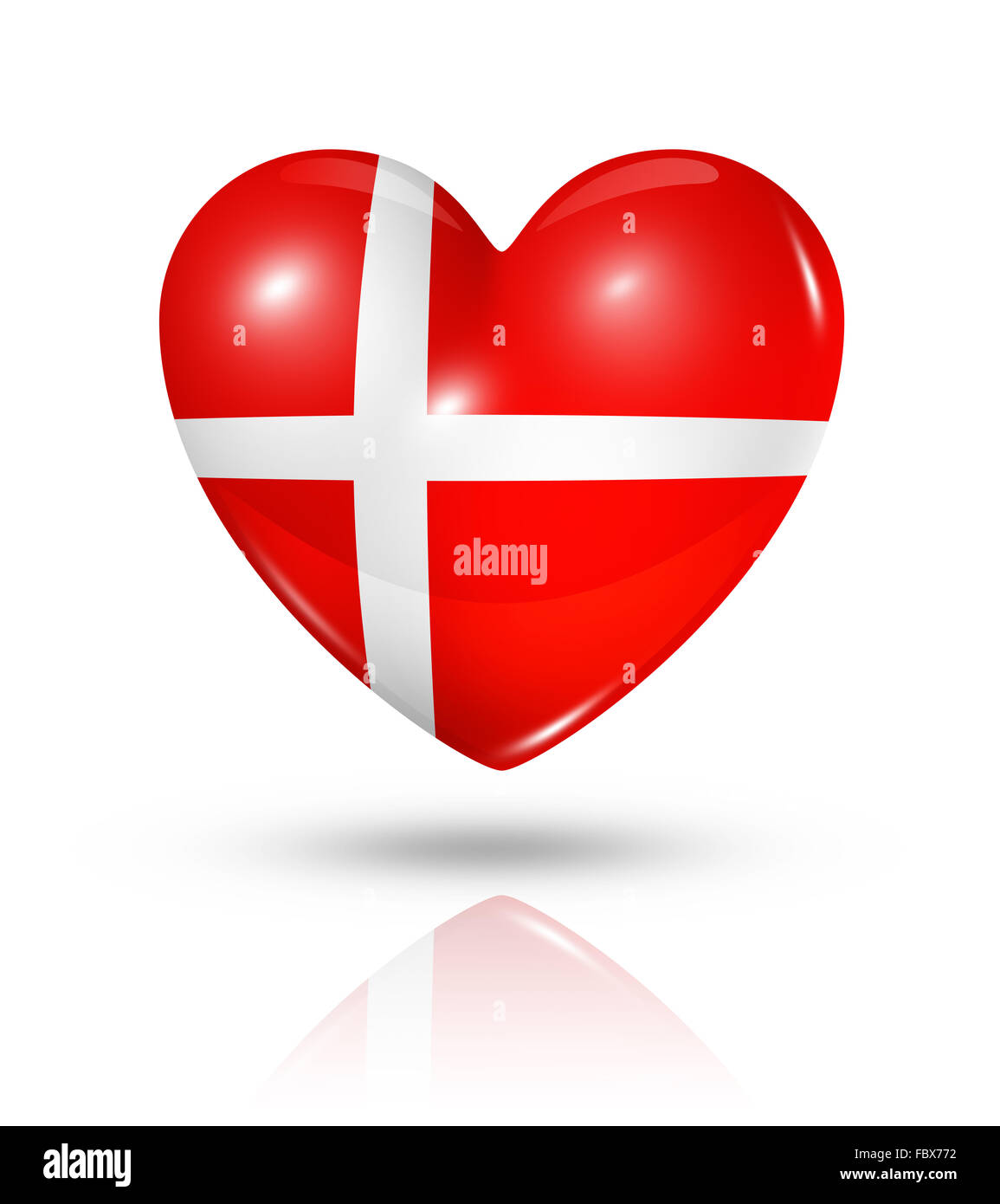 Love Denmark, heart flag icon Stock Photo - Alamy