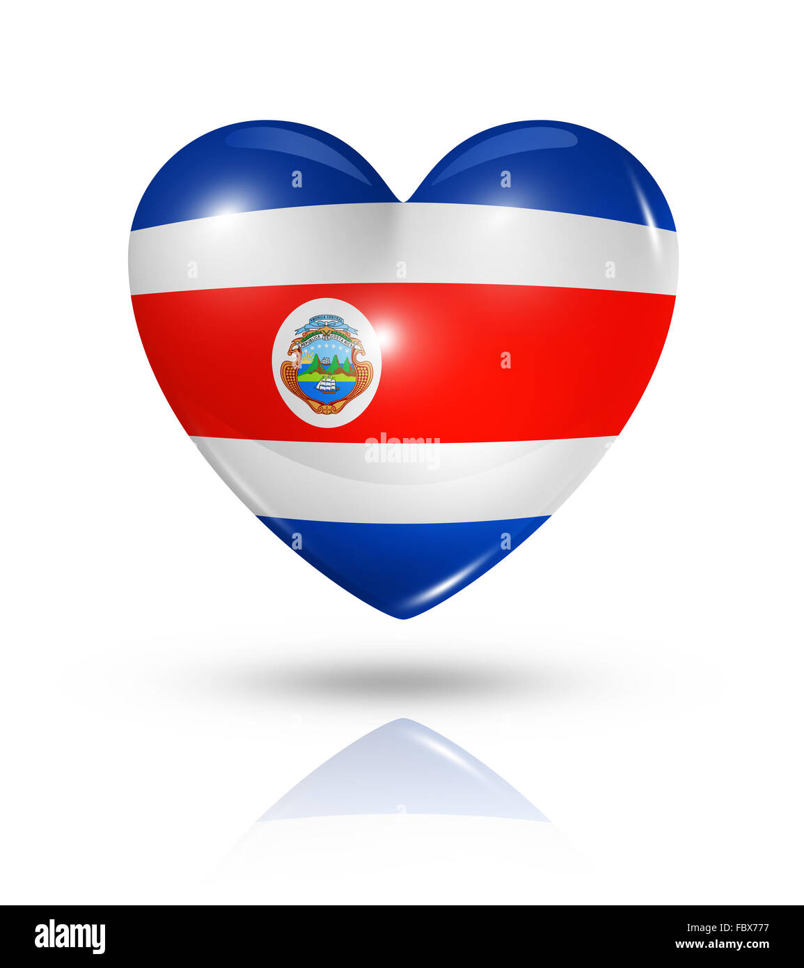 Love Costa Rica, heart flag icon Stock Photo - Alamy
