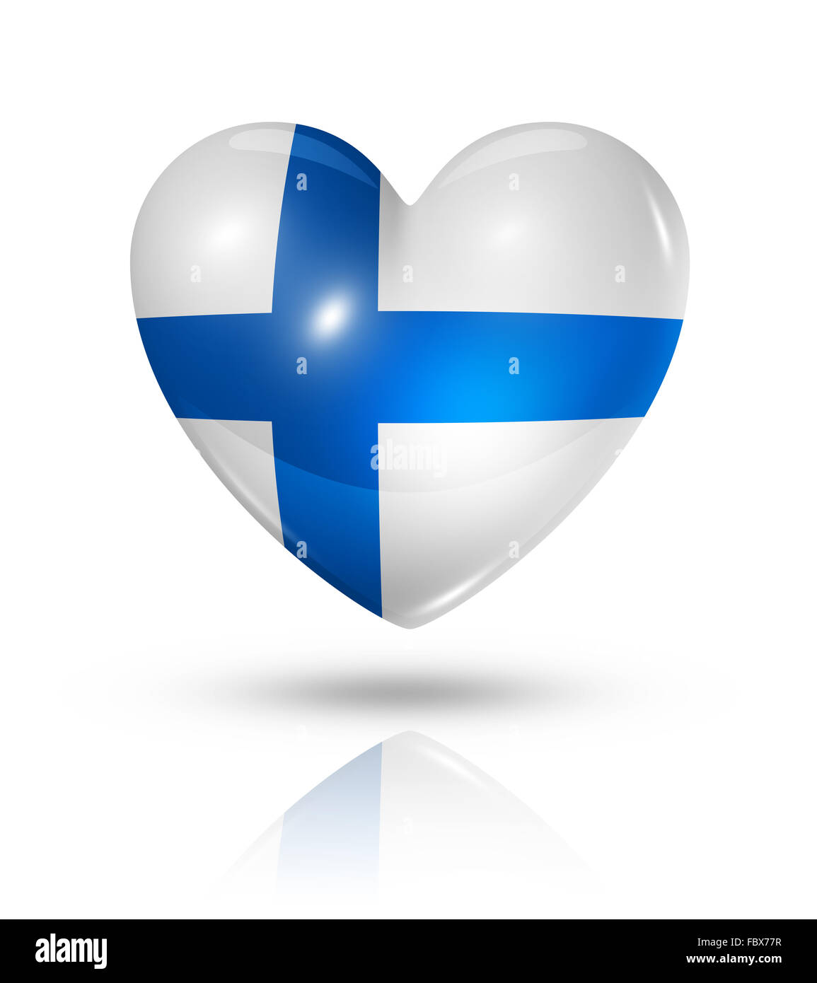 Love Finland, heart flag icon Stock Photo - Alamy