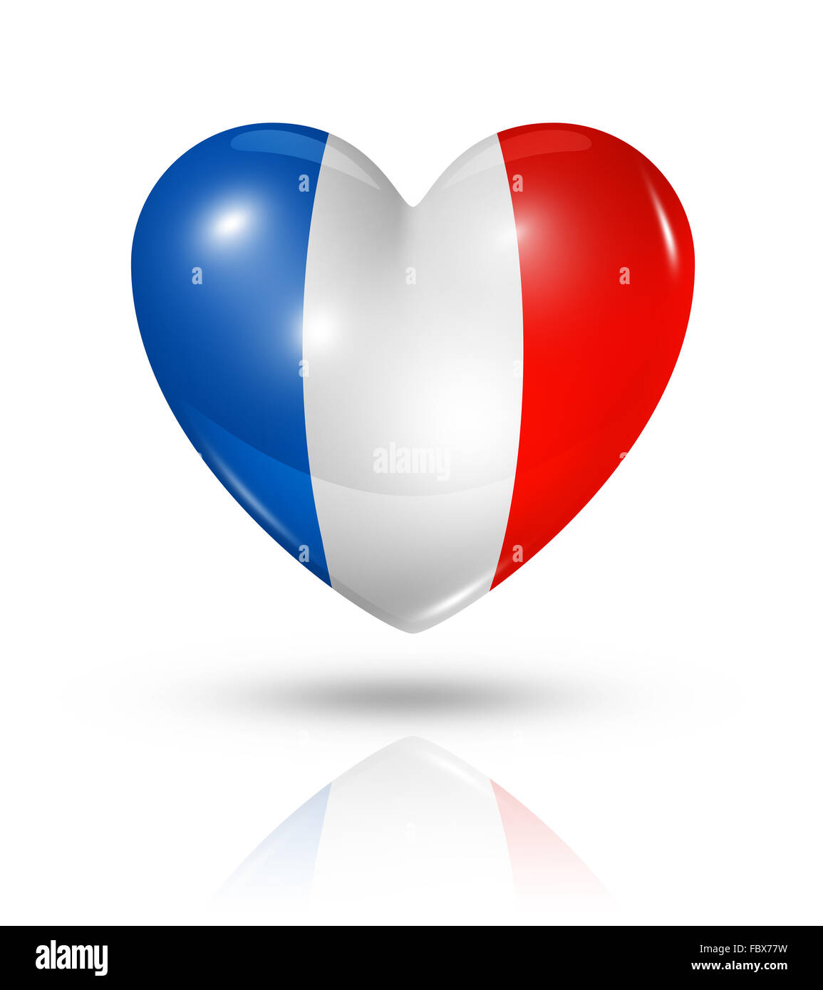 Heart france flag design Cut Out Stock Images & Pictures - Alamy