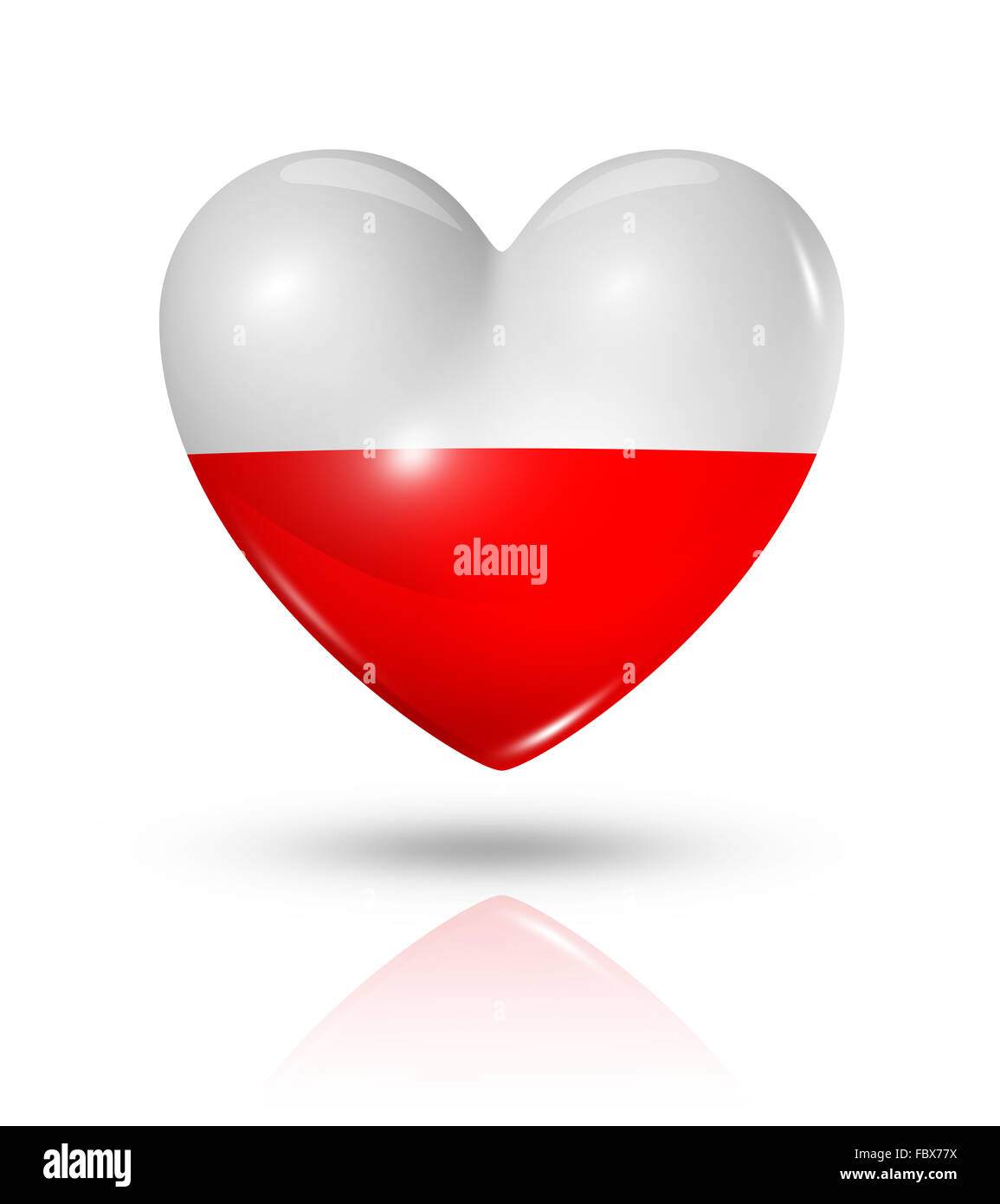 Love Poland, heart flag icon Stock Photo - Alamy
