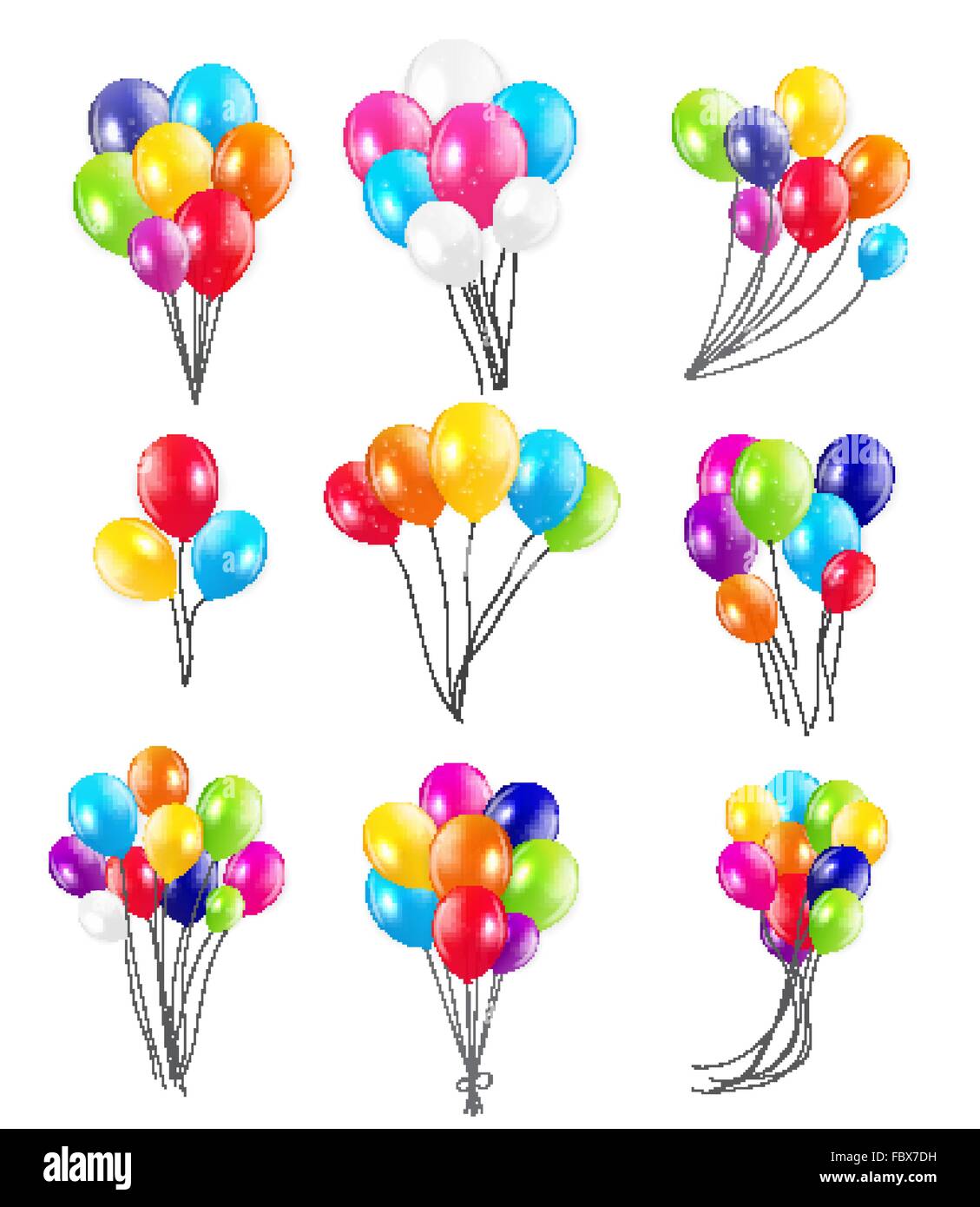 Set of Colored Balloons, Vector Illustration Stock Vector Image & Art ...