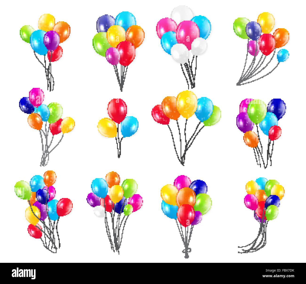 Set of Colored Balloons, Vector Illustration Stock Vector Image & Art ...