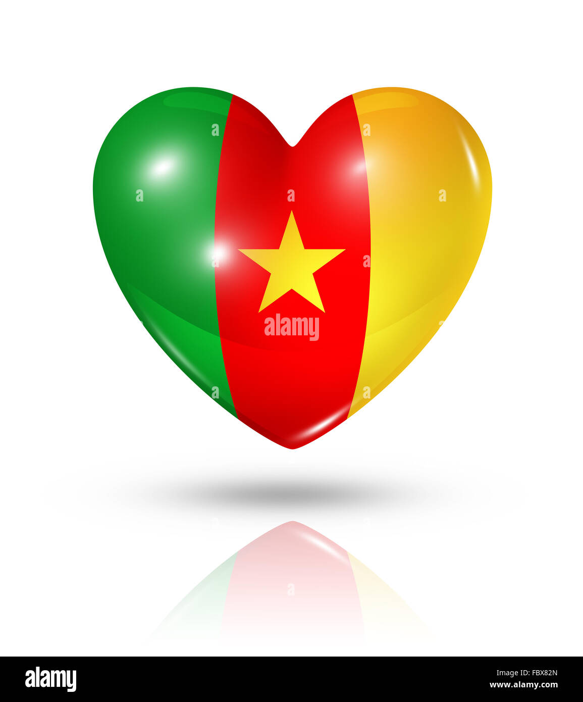 Love Cameroon, heart flag icon Stock Photo - Alamy