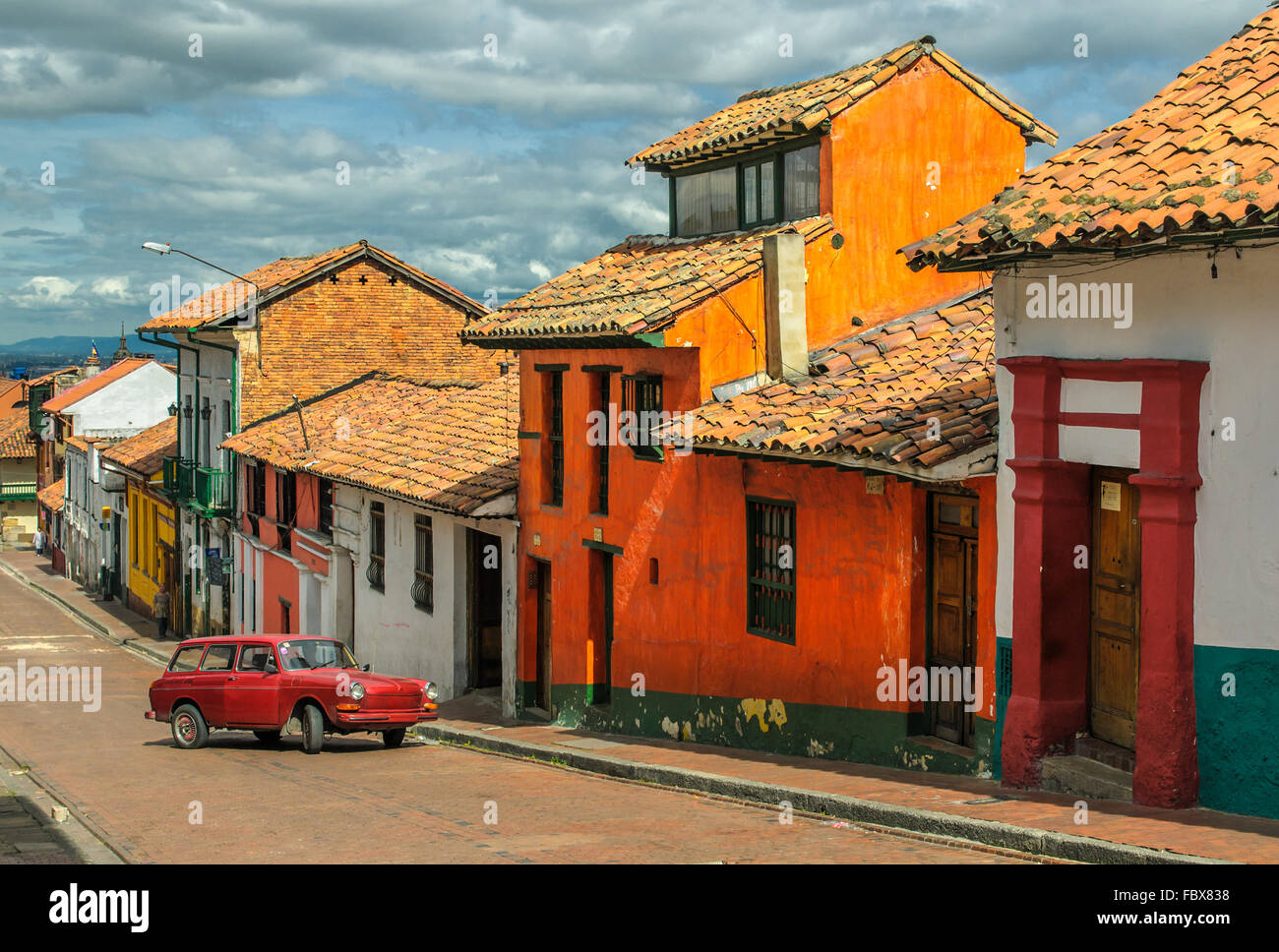 La Candelaria, historic neighborhood in downtown Bogota, Colombia Stock ...