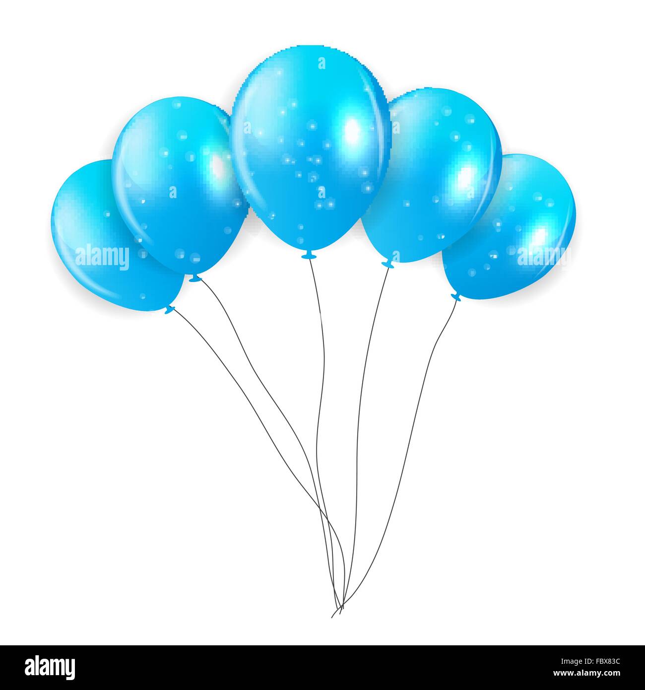 Blue Balloons, Vector Illustration Stock Vector Image & Art - Alamy