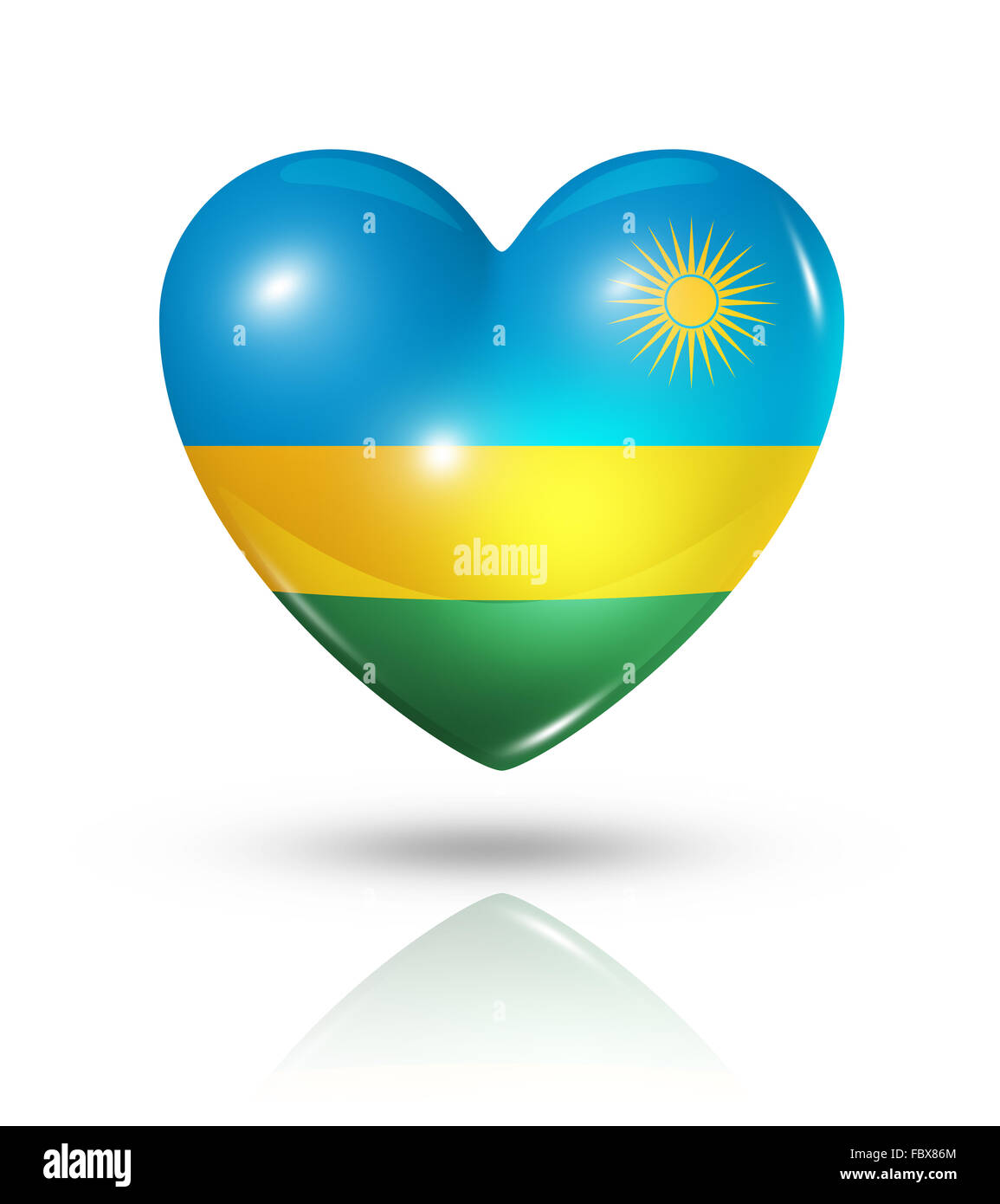 Love Rwanda, heart flag icon Stock Photo - Alamy