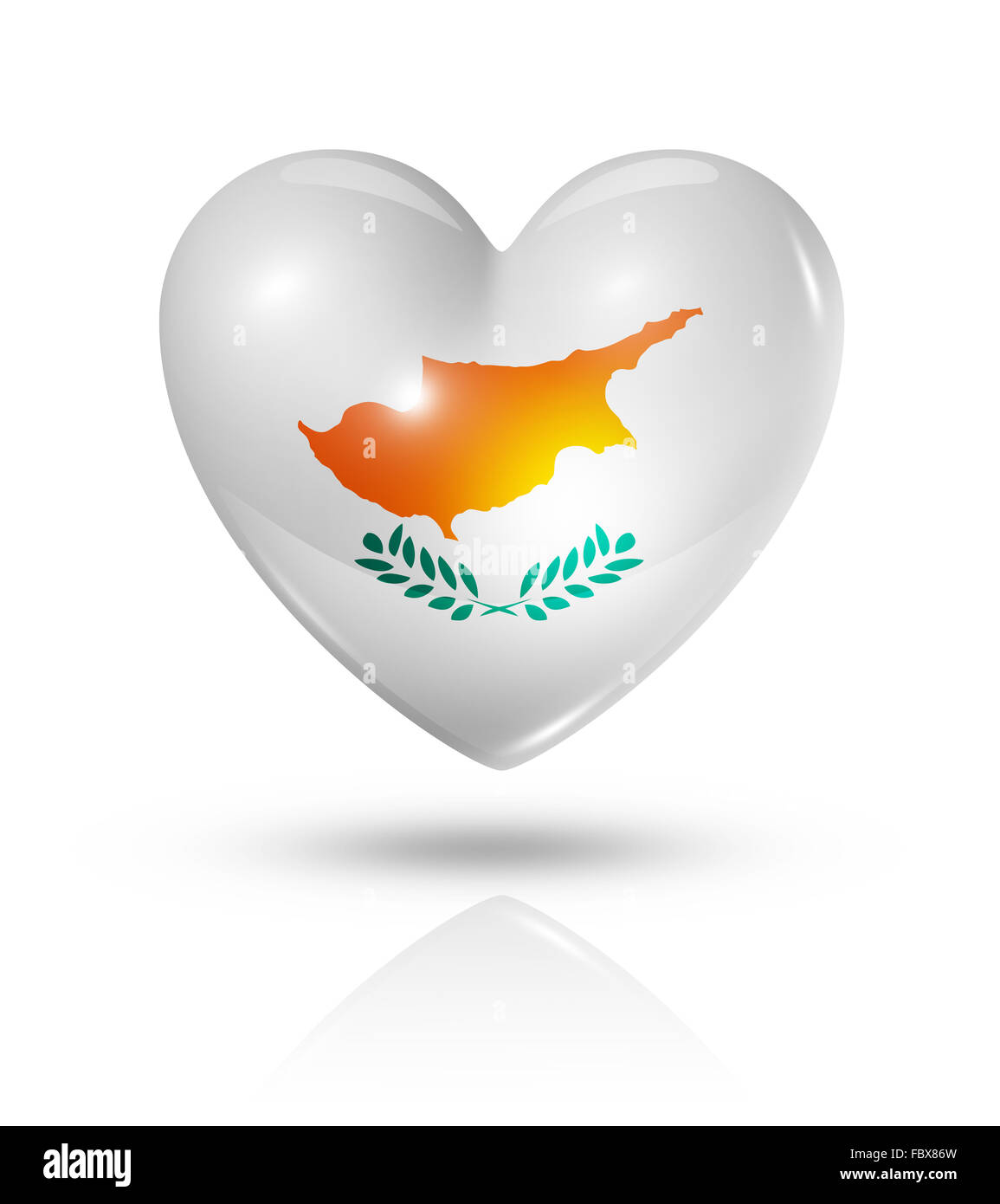 Love Cyprus, heart flag icon Stock Photo - Alamy